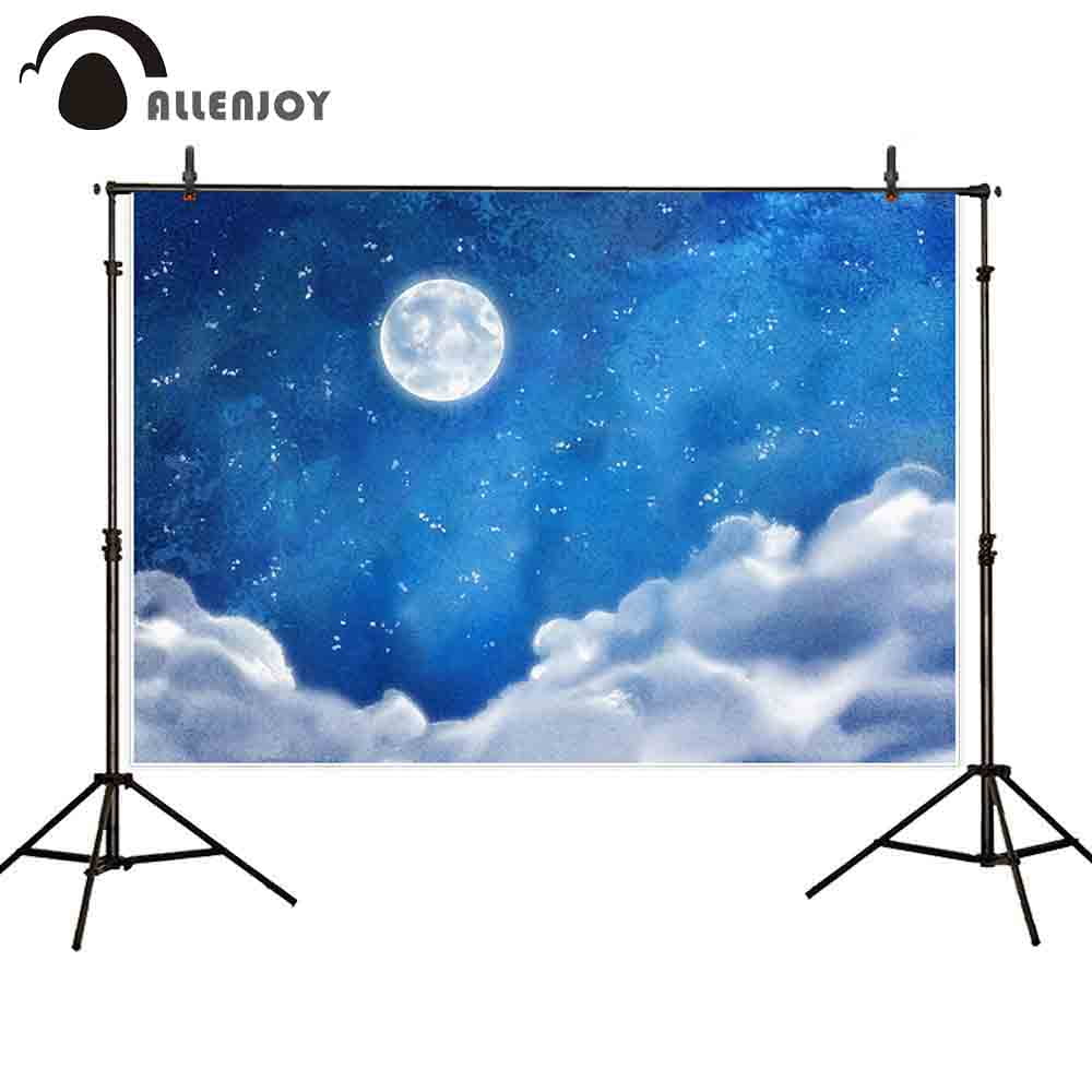 Allenjoy photography background watercolor night sky cloud moon glitter ...