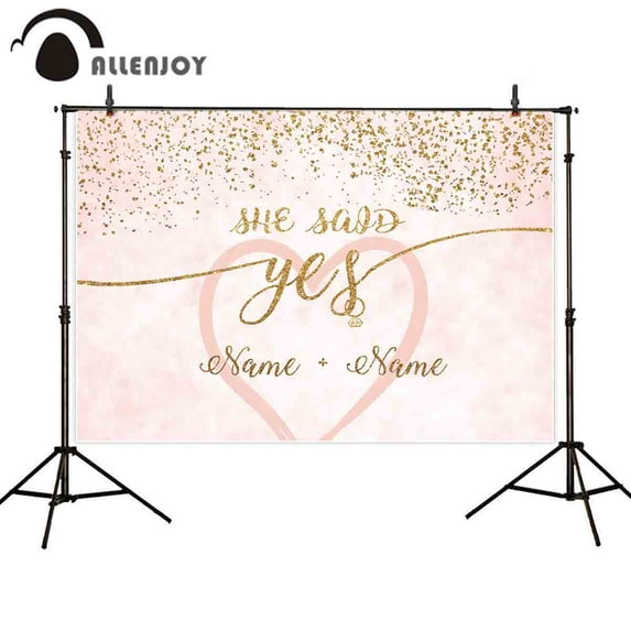Allenjoy she said yes photography backdrops Wedding couple lovers pink ...