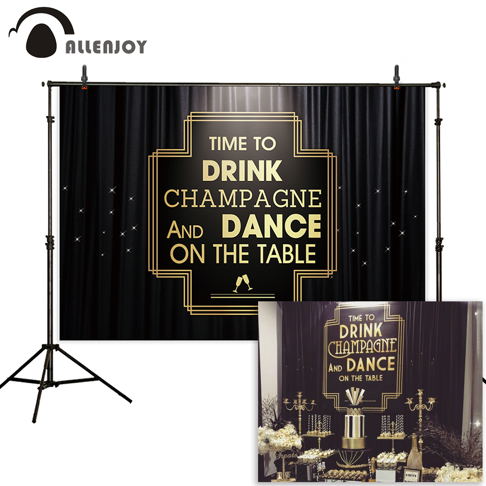 Allenjoy vintage photography background black Curtain drink champagne ...