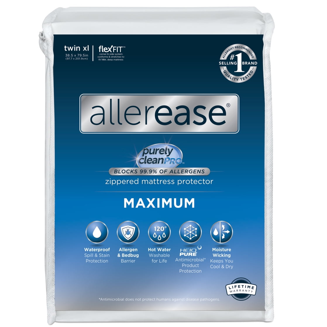 AllerEase Maximum Mattress Cover Protector TwinXL- Zippered, Waterproof ...
