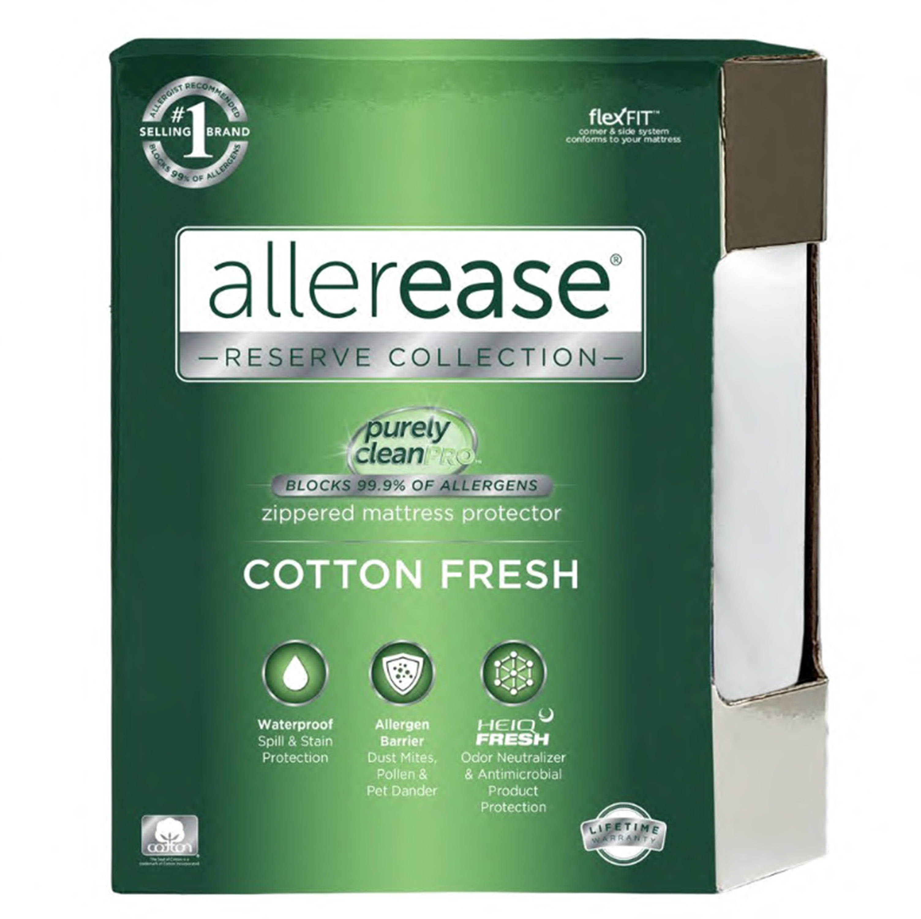 AllerEase Cotton Fresh Mattress Cover Protector Twin White- Cotton Top ...