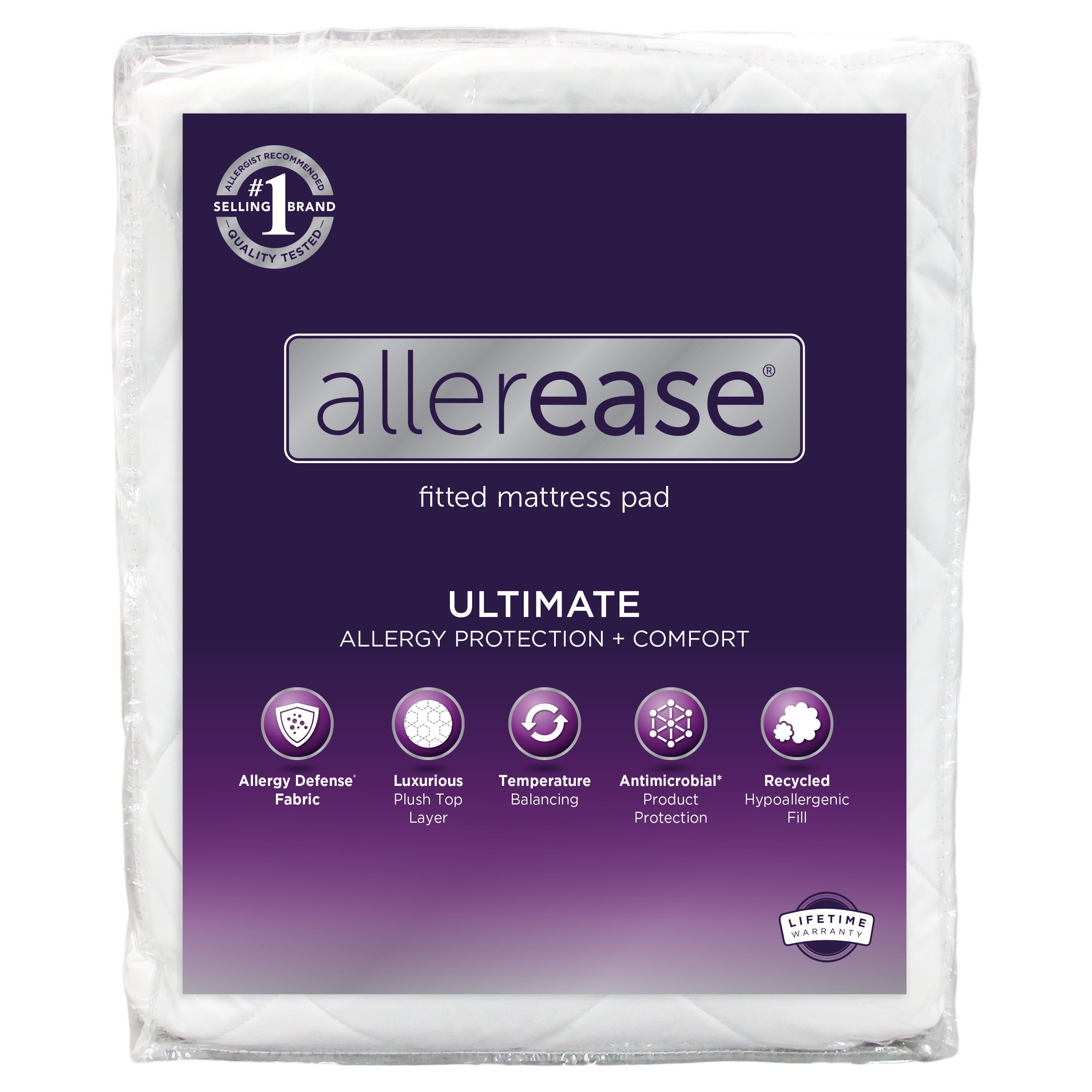 Free Shipping! Aller-Ease Ultimate Allergy Protection Cooling Antimicrobial Mattress Pad, Full ...