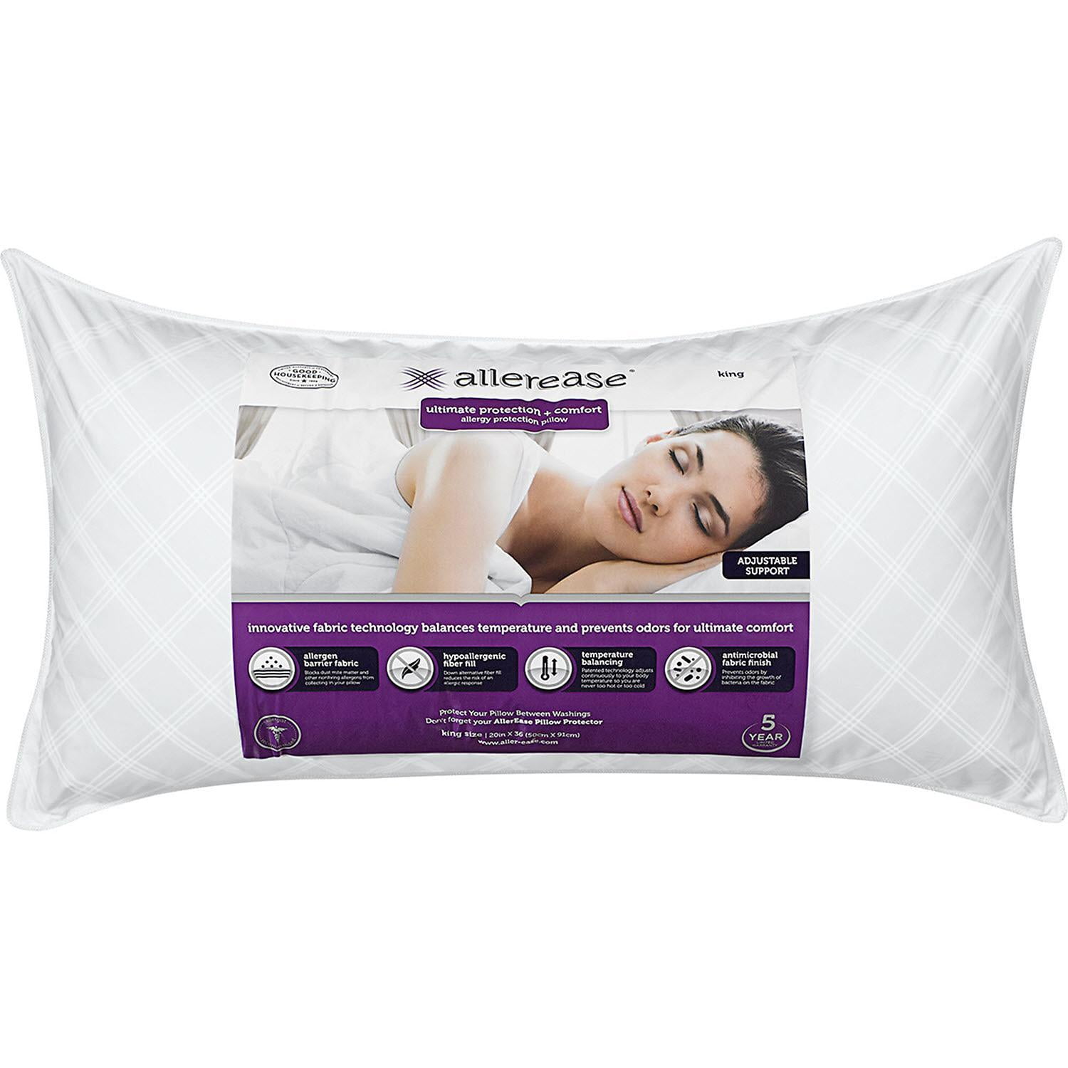 AllerEase Ultimate Protection and Comfort Down-Alternative Pillow (Various Sizes) - Walmart.com