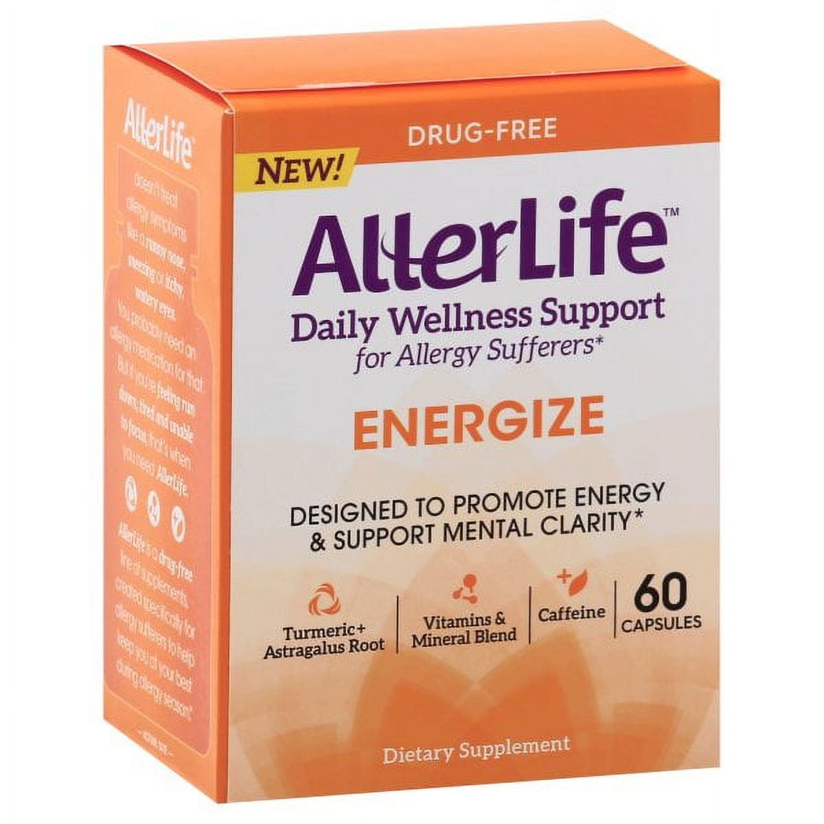 AllerLife Energize Herbal Capsules, Daily Allergy Supplements & Energy ...