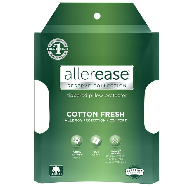 Allerease Cotton Fresh Zippered Pillow Protector, King - Walmart.com