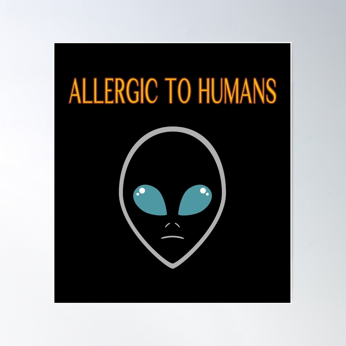 Allergic To Humans Poster Wall Art, Modern Wall Decor For Living Room ...