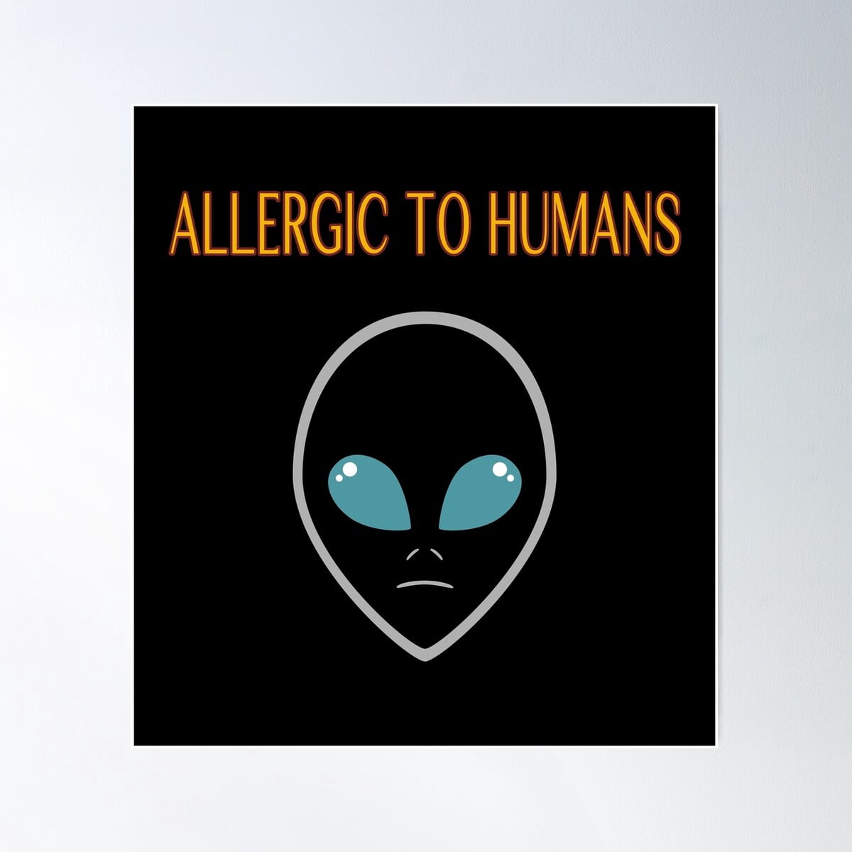 Allergic To Humans Poster Wall Art, Modern Wall Decor For Living Room ...