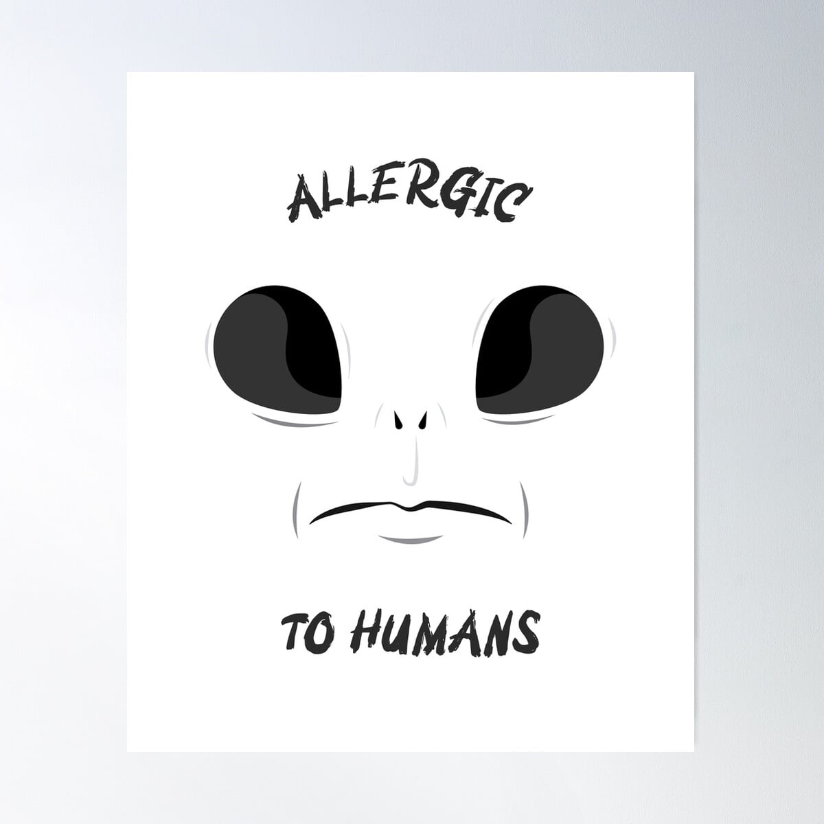 Allergic To Humans Poster Wall Art, Modern Wall Decor For Living Room ...