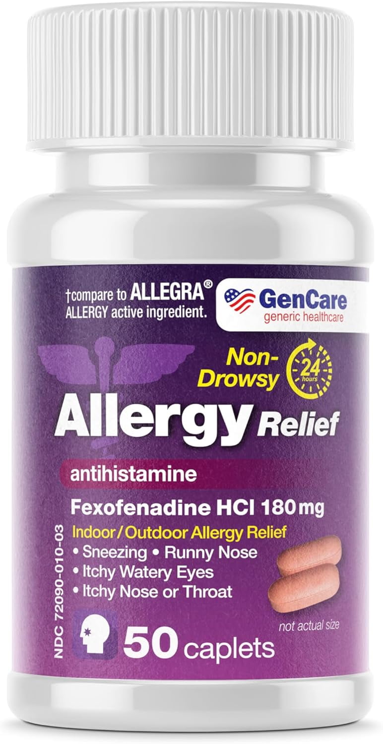 Gencare Allergy Relief Fexofenadine 180 mg 24 Hour Non Drowsy ...