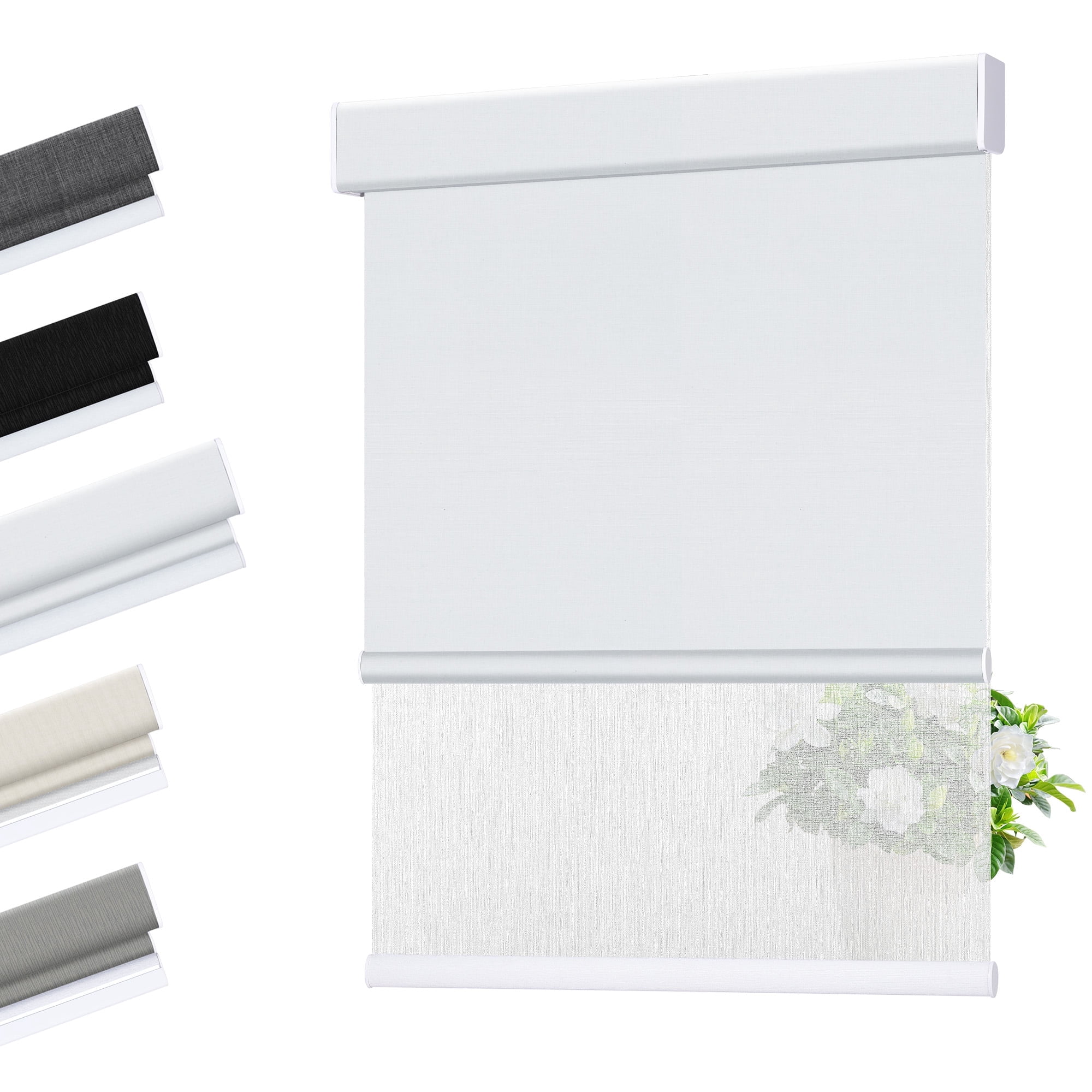 Allesin zen Cordless Dual Roller Shades with Square Cassette, Charcoal ...