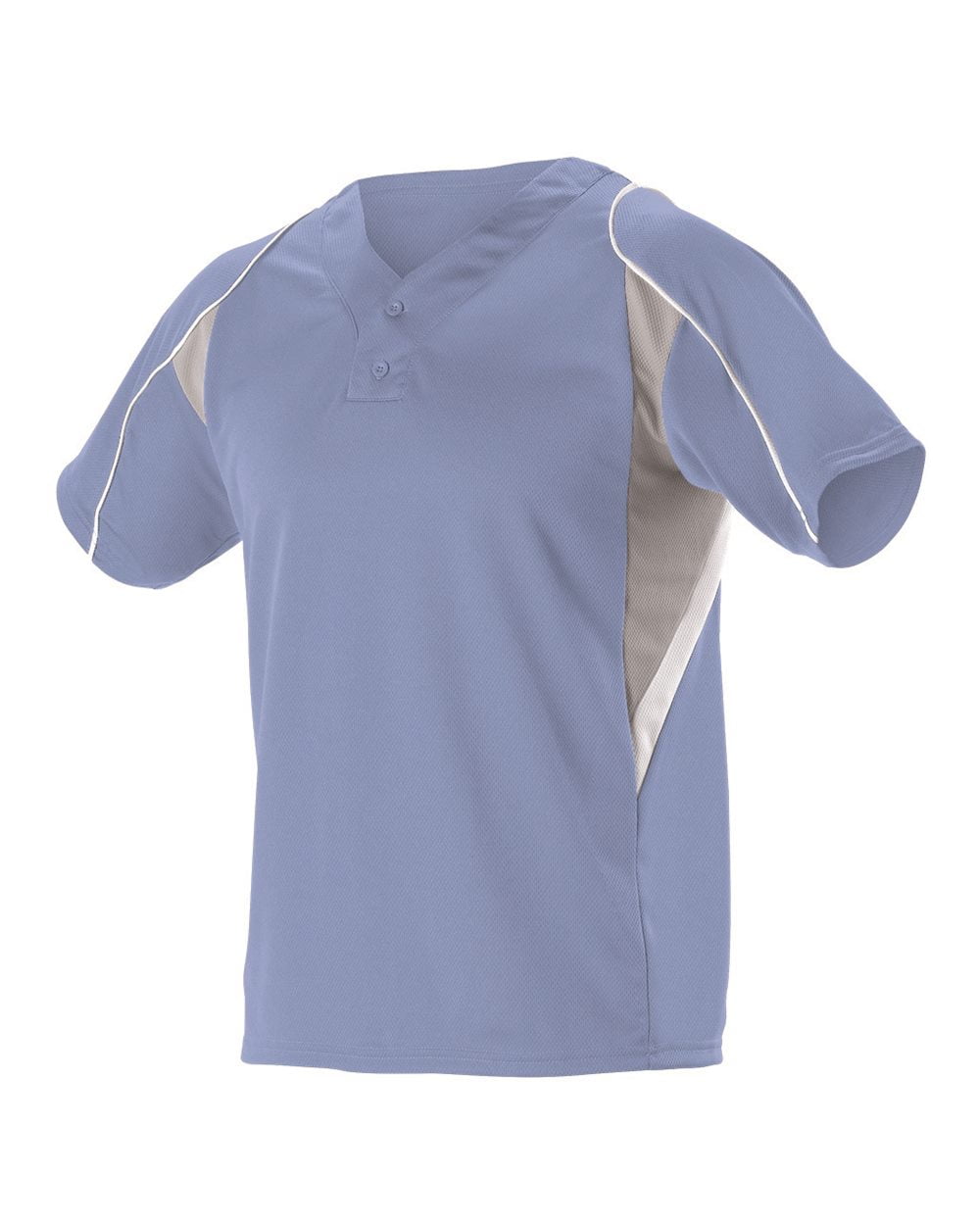 Alleson Athletic 529 Adult 2 Button Henley Baseball Jersey-Sky Blue ...