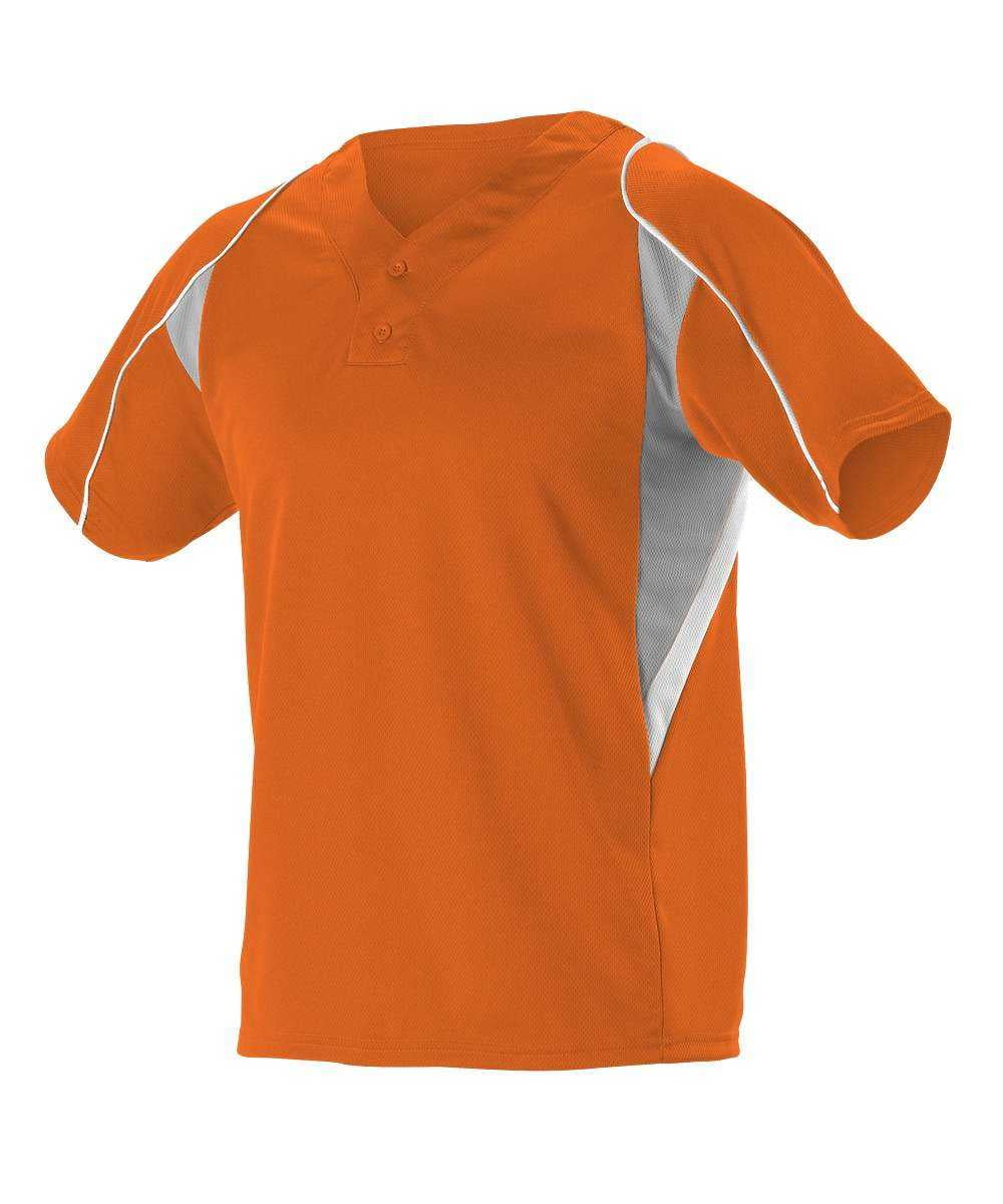 Alleson Athletic 529Y Youth 2 Button Henley Baseball Jersey-Burnt ...
