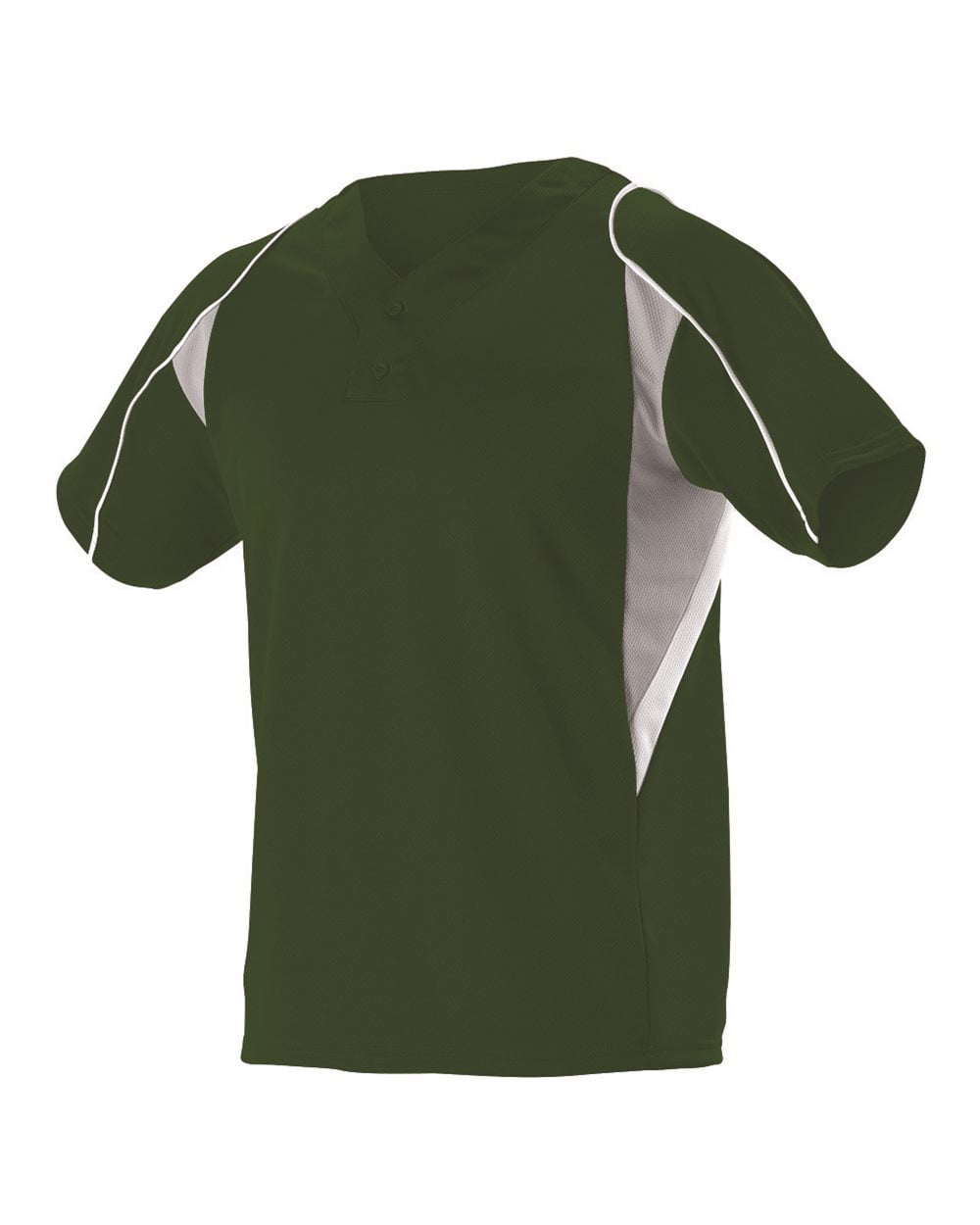 Alleson Athletic 529Y Youth 2 Button Henley Baseball Jersey - Forest ...