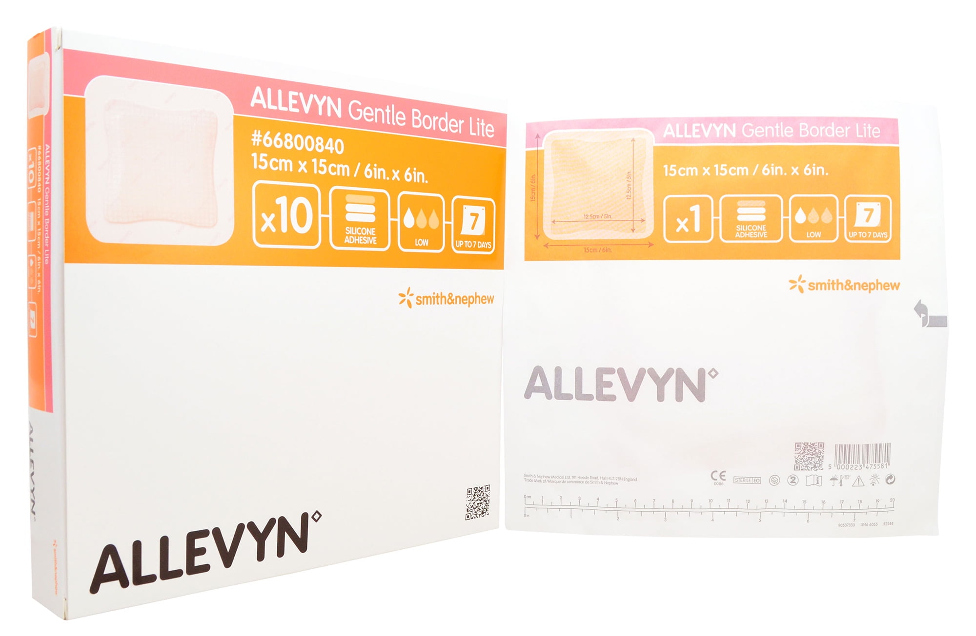 "Allevyn Gentle Border Lite Silicone Gel Adhesive Hydrocellular Foam ...