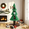 Allewie 63" Cat Tree Christmas Tower Condo for Cats with toys, Green ...