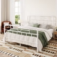 Allewie Full Size Bed Frame with Vintage Headboard, 12.4" Under-Bed ...