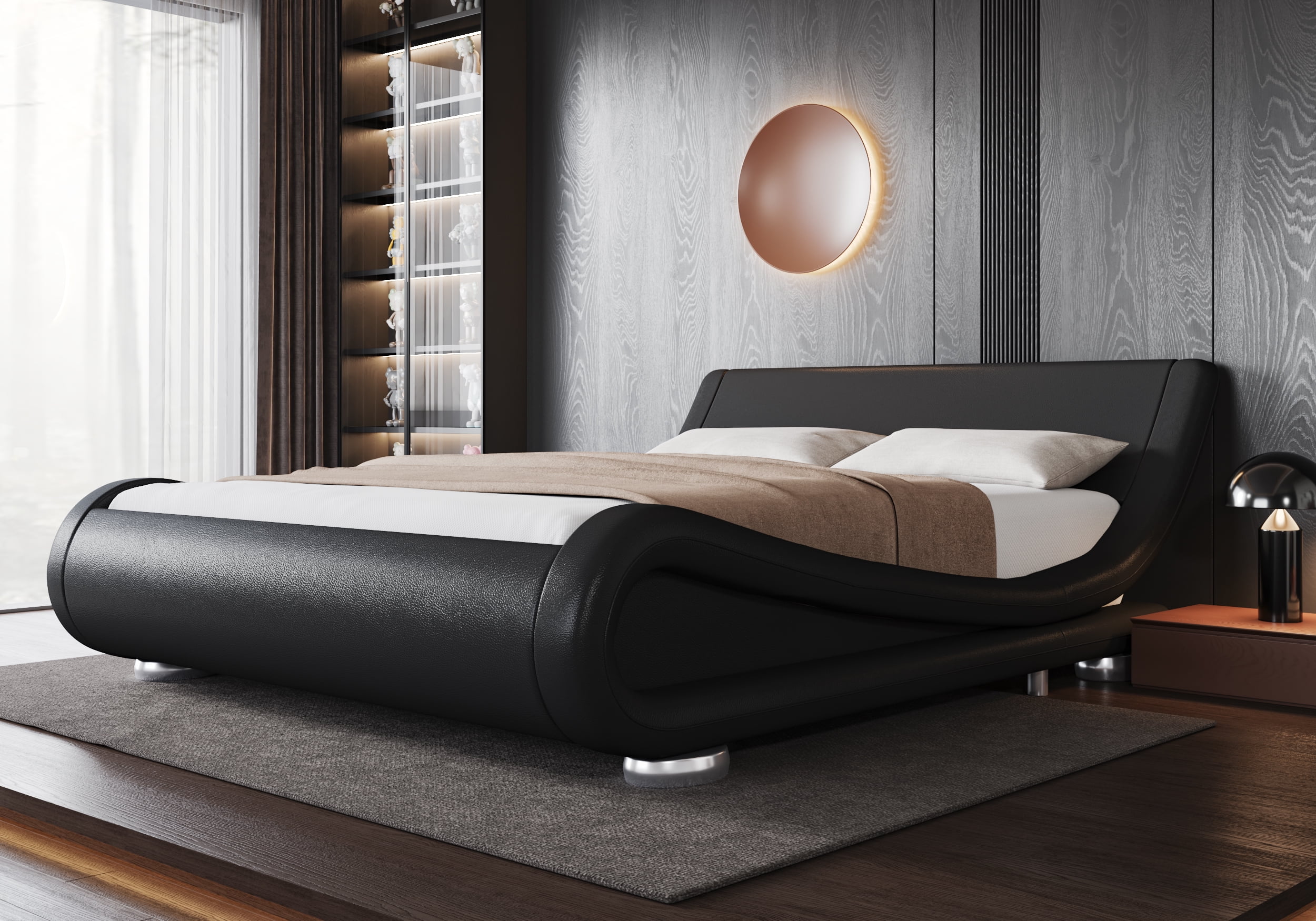 Low headboard double bed store