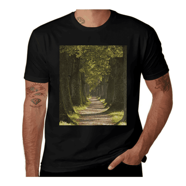 Alley with Oak Trees-Tree-Dark Green-Pale Brown-Green Casual Streetwea ...