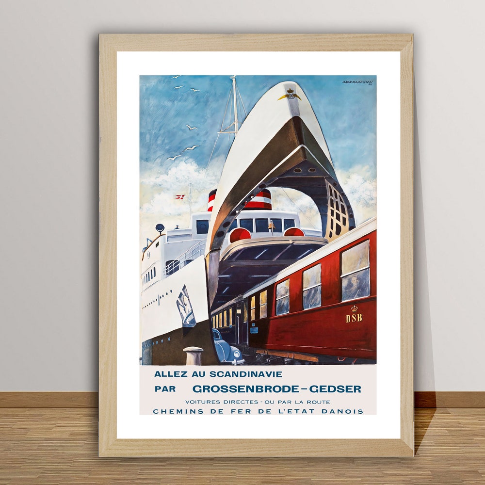Allez Au Scandinavie Par Grossenbrode Vintage Travel Poster Gift Idea ...