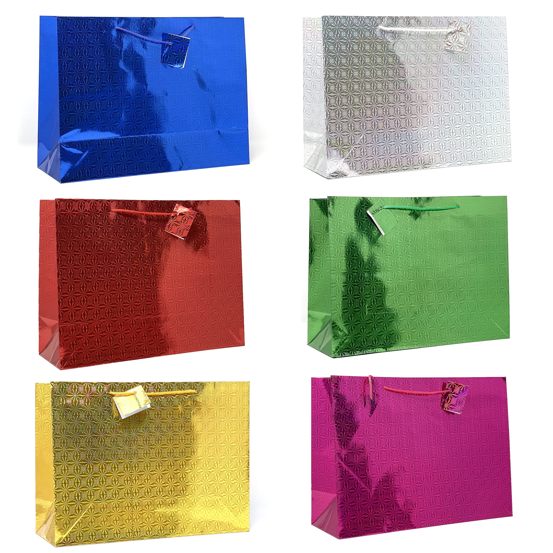 Allgala 12-PC 16x12 Inch Horizontal Super Wide Vogue Hologram Gift Bags ...