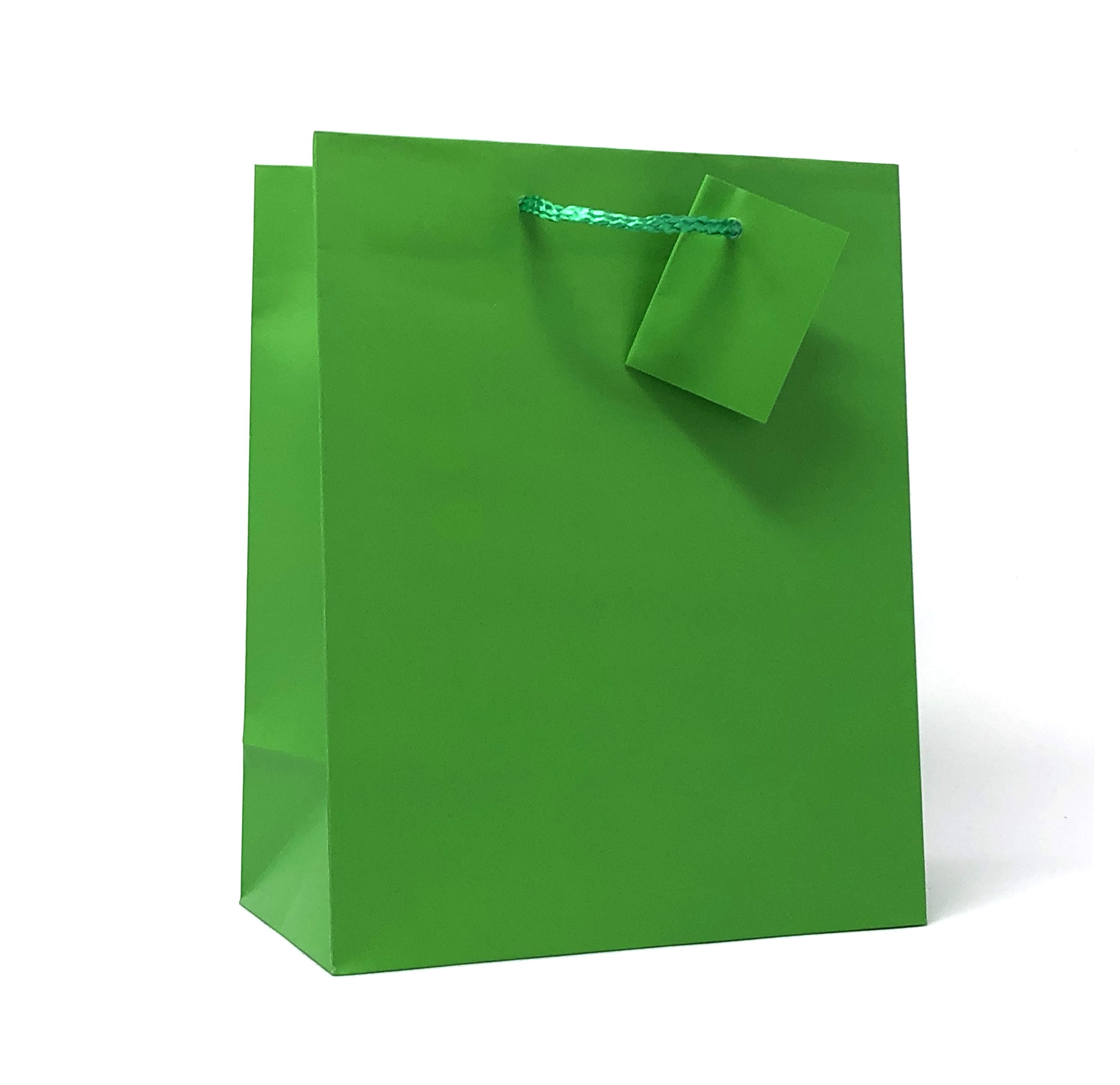 Allgala 12PK Value Premium Solid Color Paper Gift Bags (09"MED-Green ...
