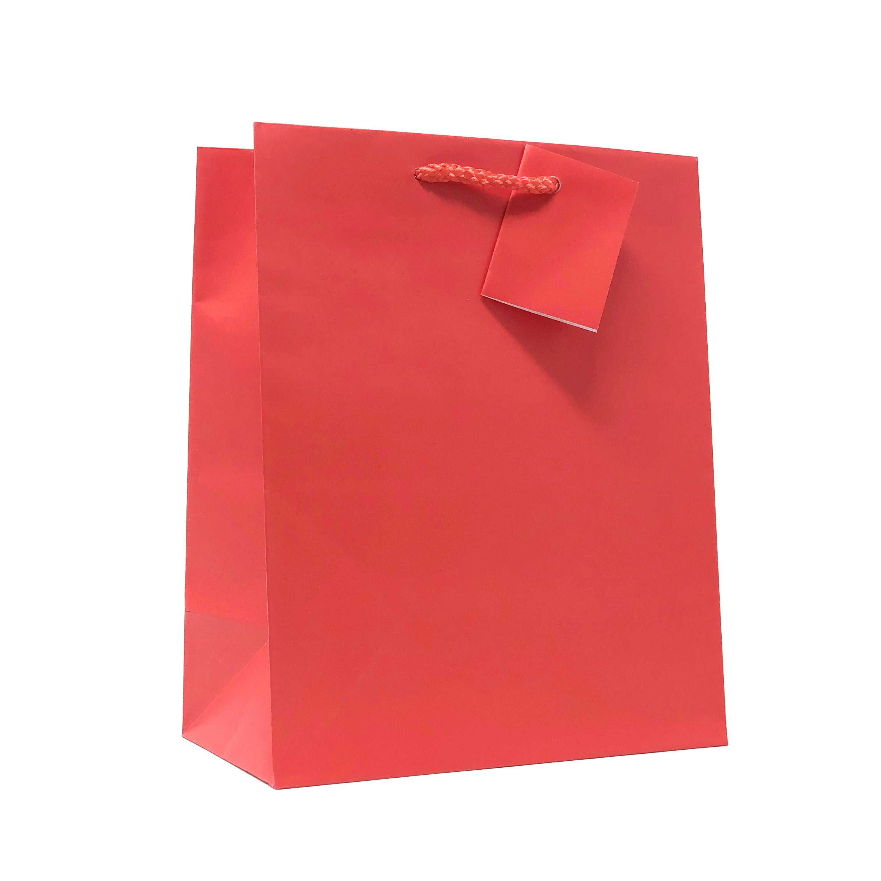 Allgala 12PK Value Premium Solid Color Paper Gift Bags (09"MED-Red ...