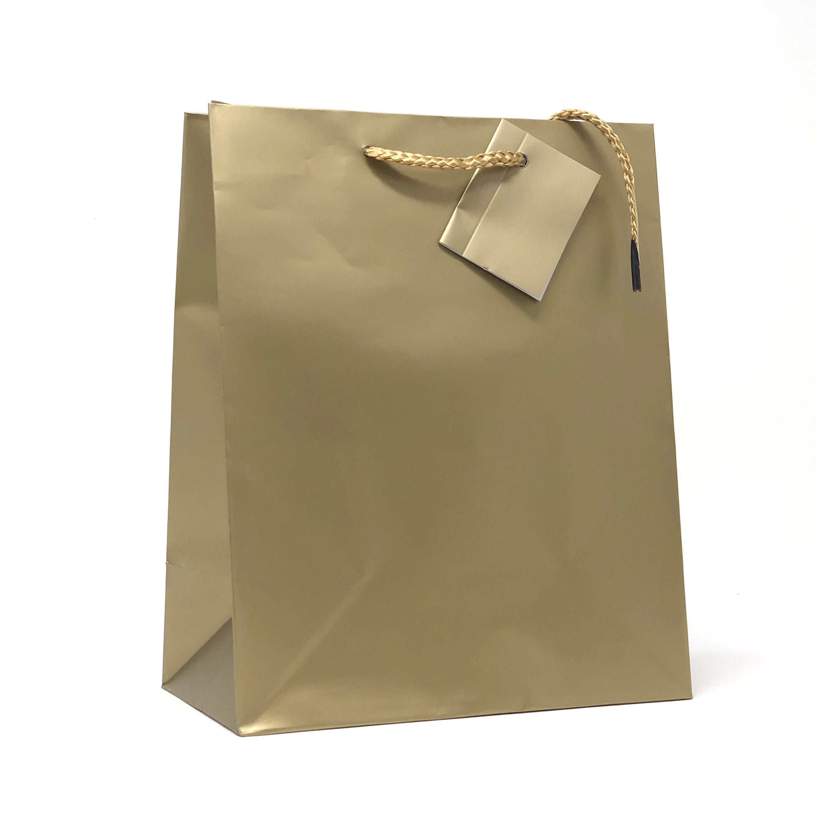 Allgala 12PK Value Premium Solid Color Paper Gift Bags (13"LG-Gold ...