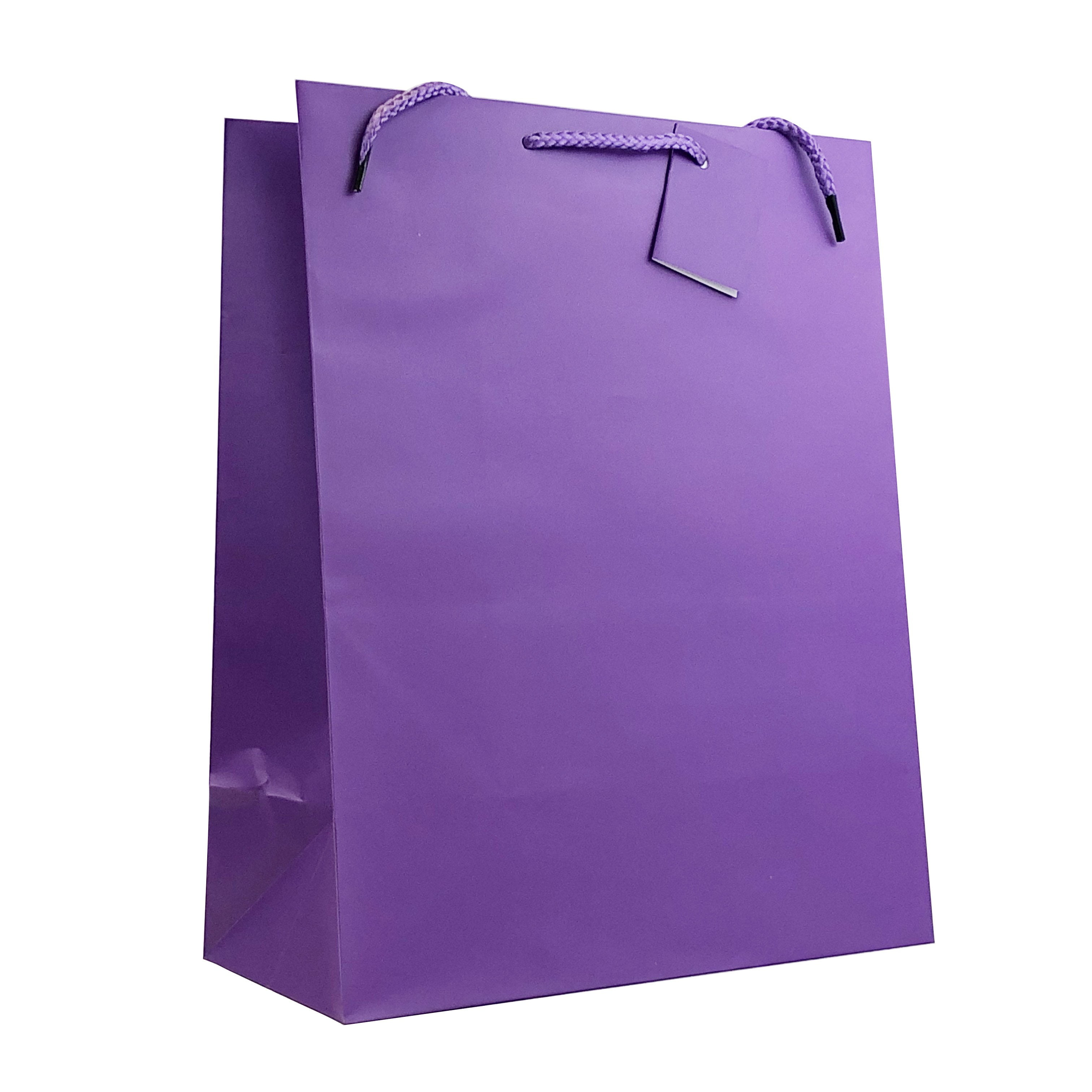 Allgala 12PK Value Premium Solid Color Paper Gift Bags (13"LG-Purple ...