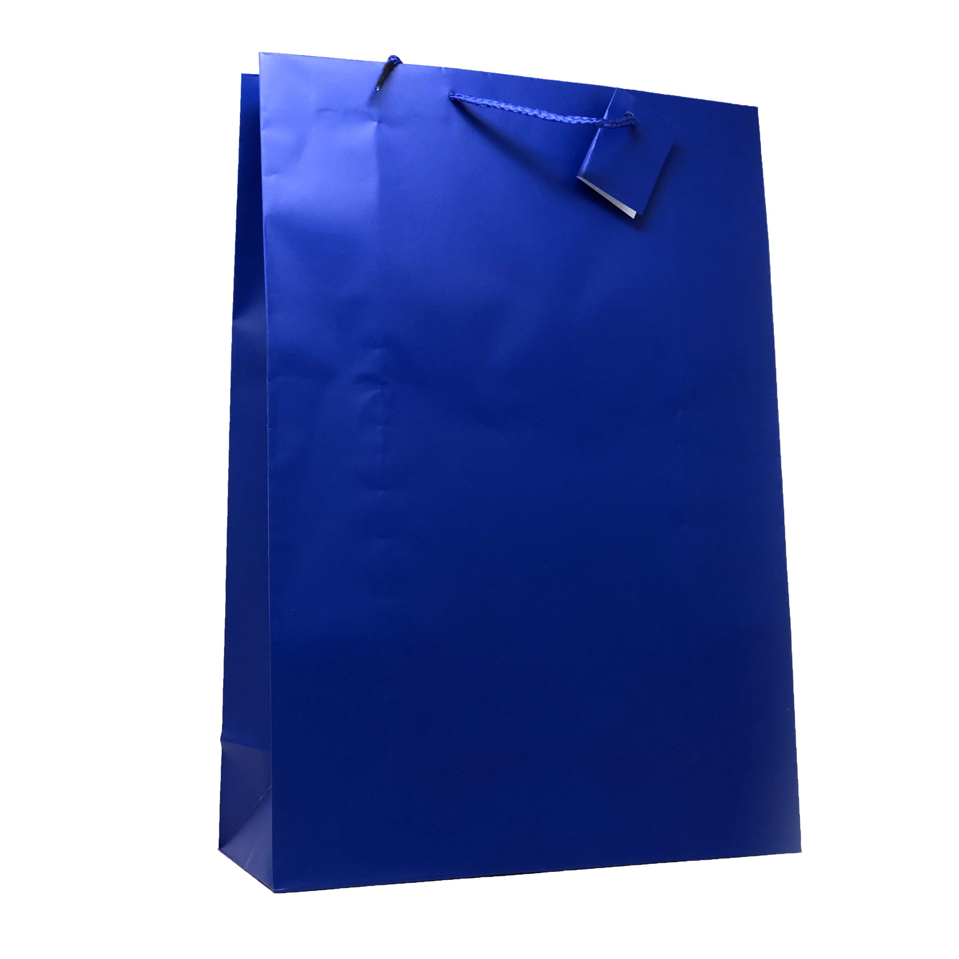 Allgala 12PK Value Premium Solid Color Paper Gift Bags (17"XL-Dark Blue ...