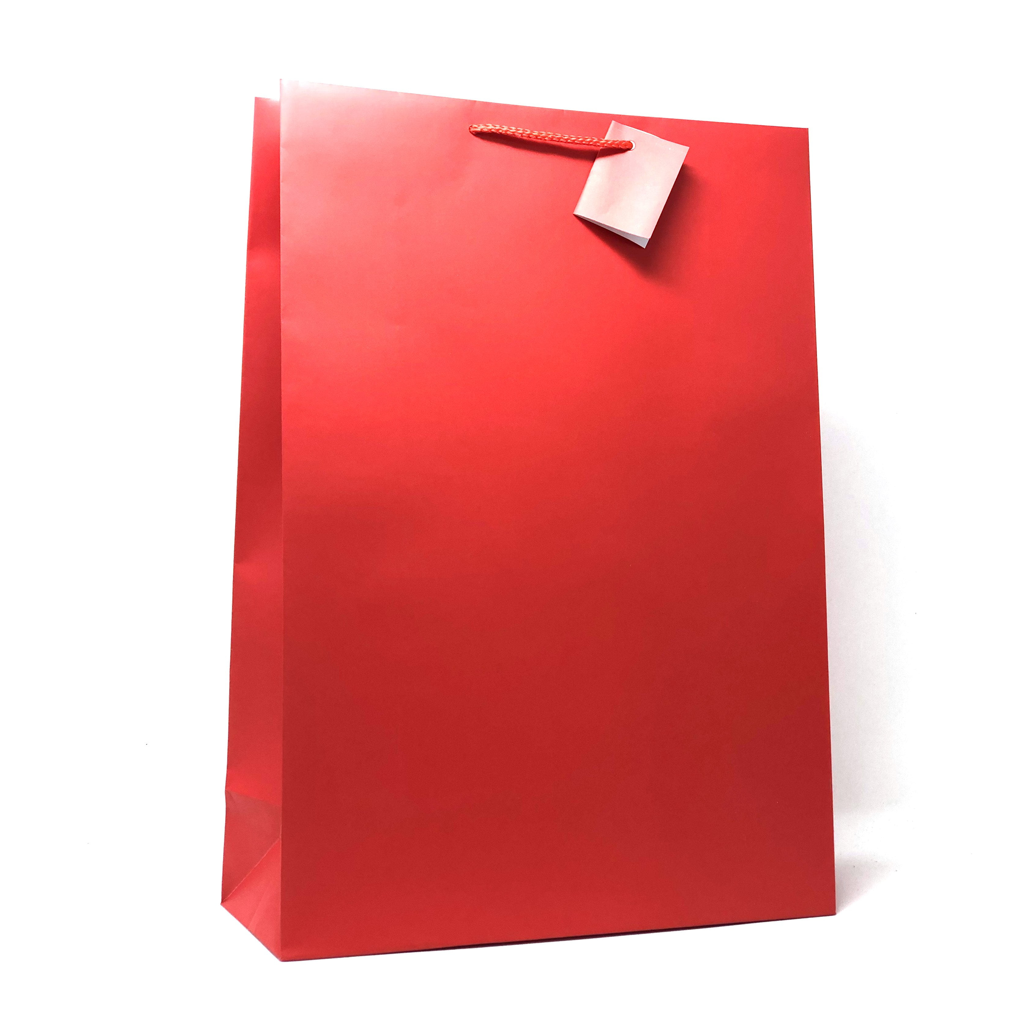 Allgala 12PK Value Premium Solid Color Paper Gift Bags (17"XL-Red ...