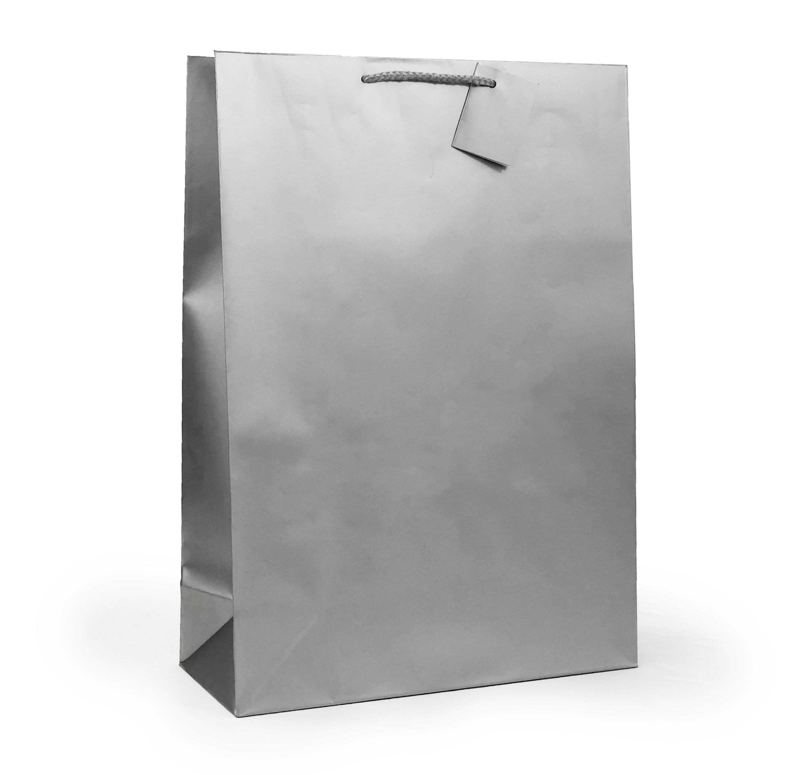 Allgala 12PK Value Premium Solid Color Paper Gift Bags (17"XL-Silver ...