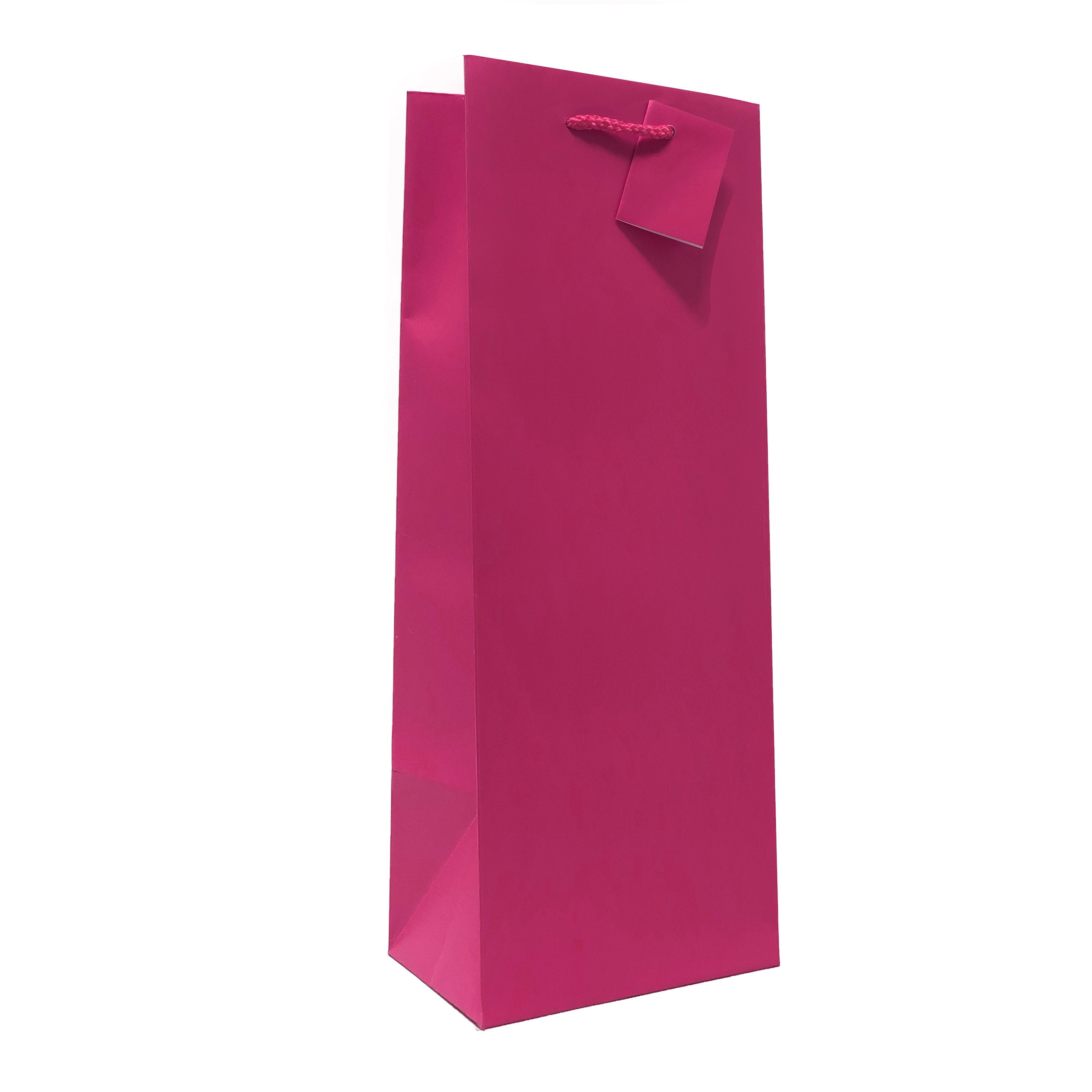 Allgala 12PK Value Premium Solid Color Paper Gift Bags (Wine-Fuchsia ...