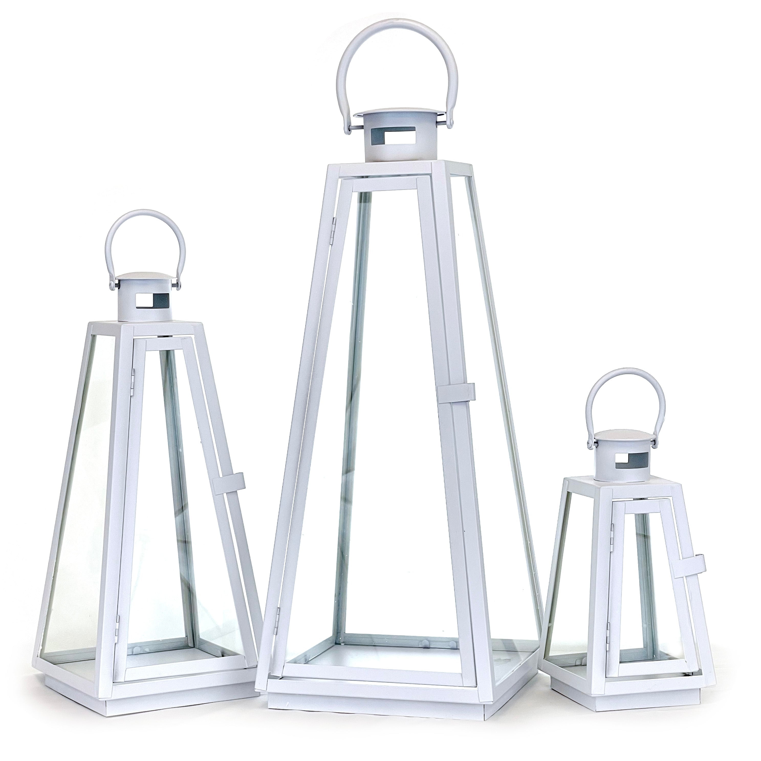 Allgala Jumbo Chrome Plated Glass-Taper Hurricane Candle Outdoor ...