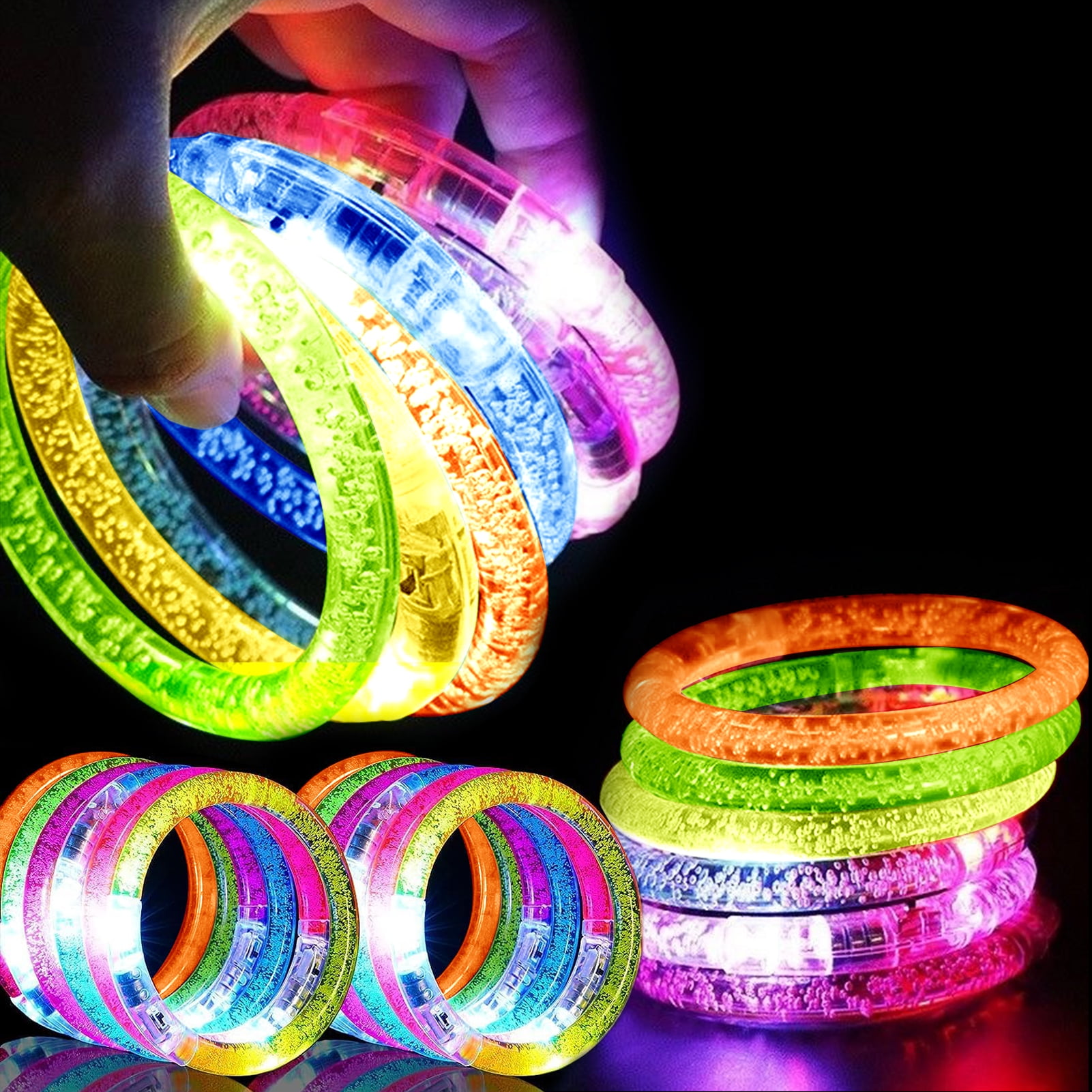 Allhall 30 Pcs Glow in the Dark Party Supplies, Flashing Light up Toys ...