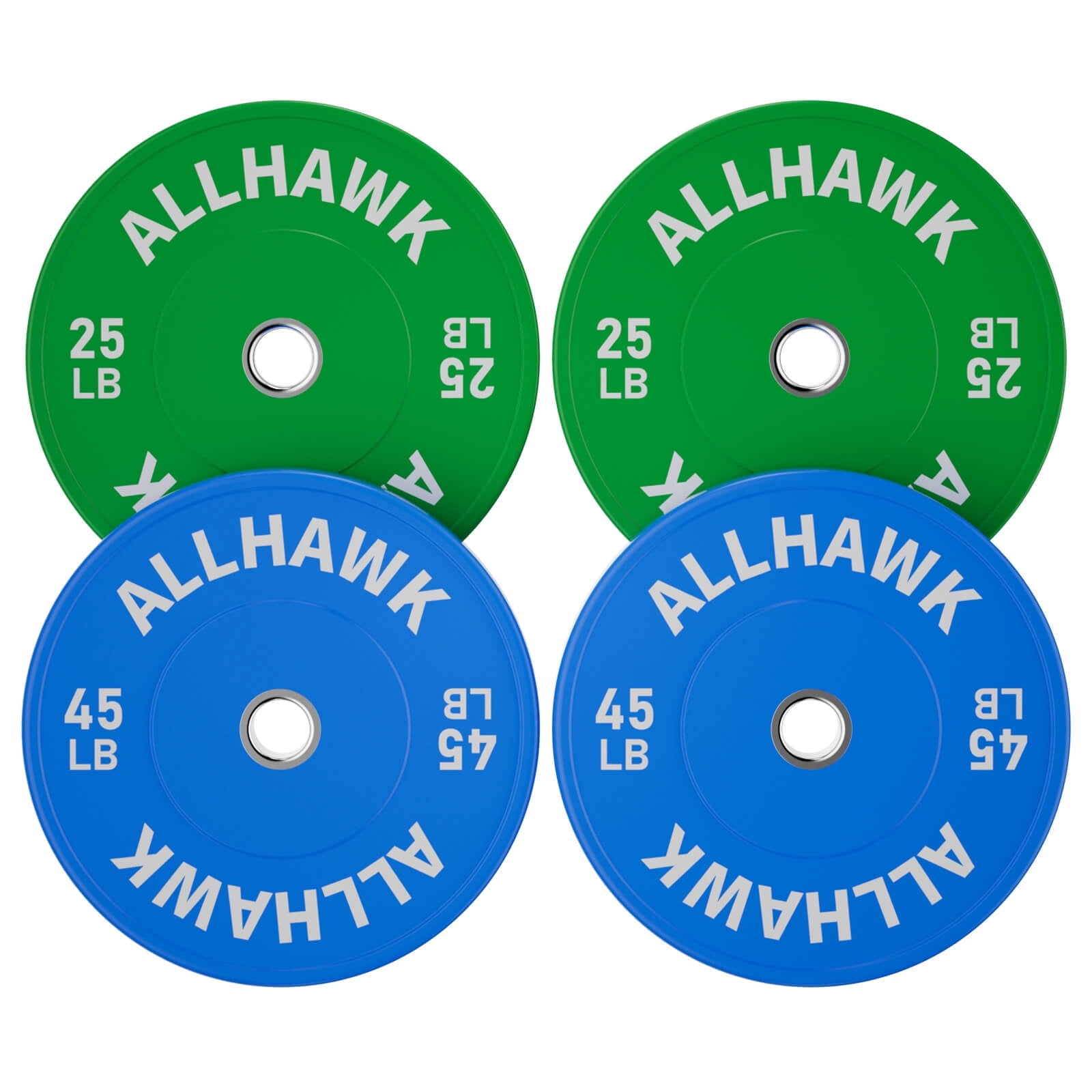 Allhawk 140LB 2-inch Olympic Rubber Bumper Plates, 10/15/25/35/45lb ...