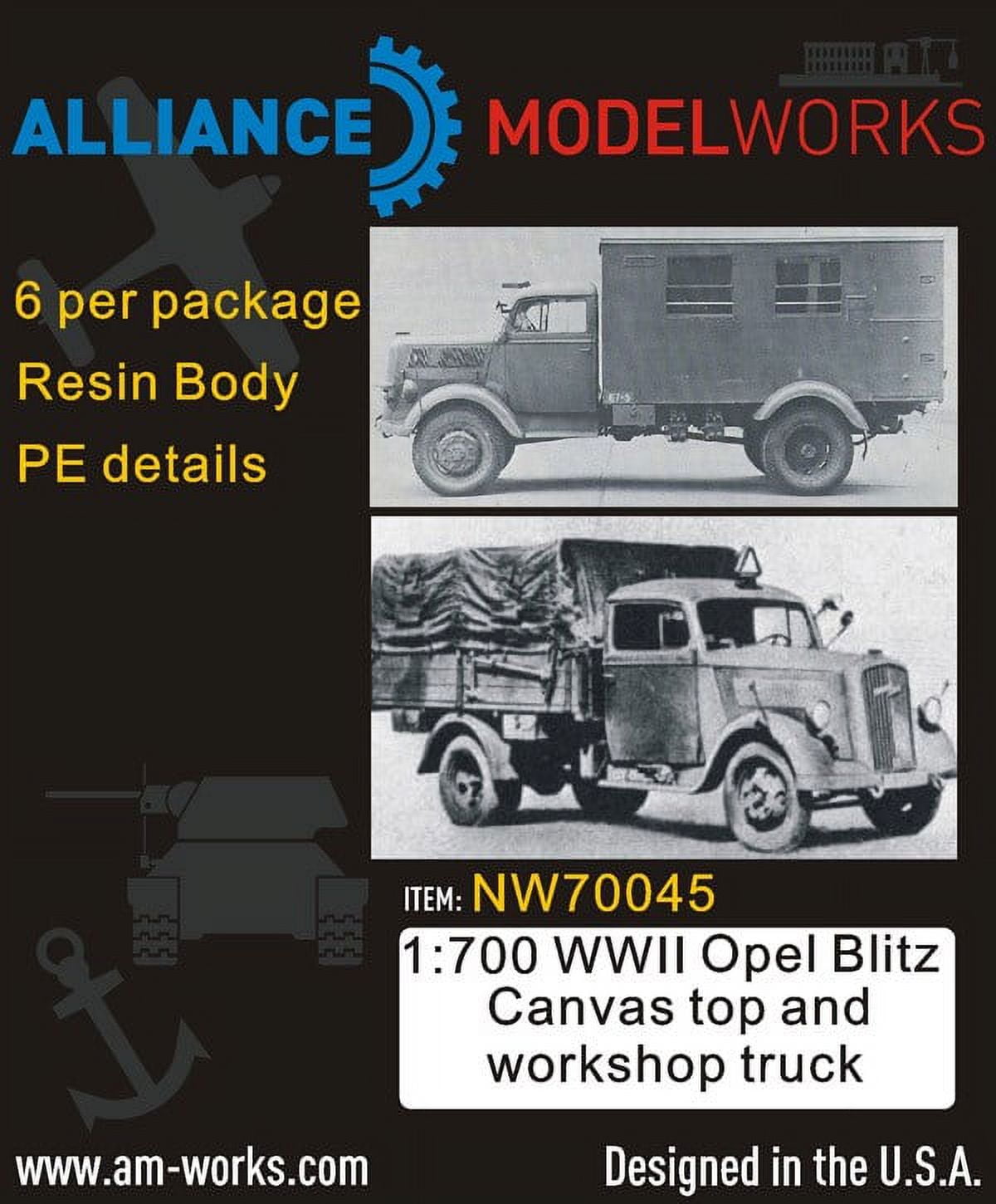 Alliance Model Works 1:700 WWII Opel Blitz Canvas Top & Workshop Truck ...