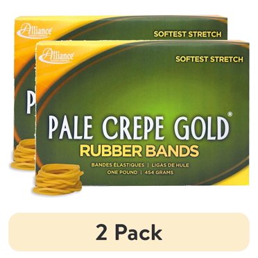 Alliance(R) Pale Crepe Gold? Rubber Bands In 1 Lb. Box, #19 3 1/2in. x ...