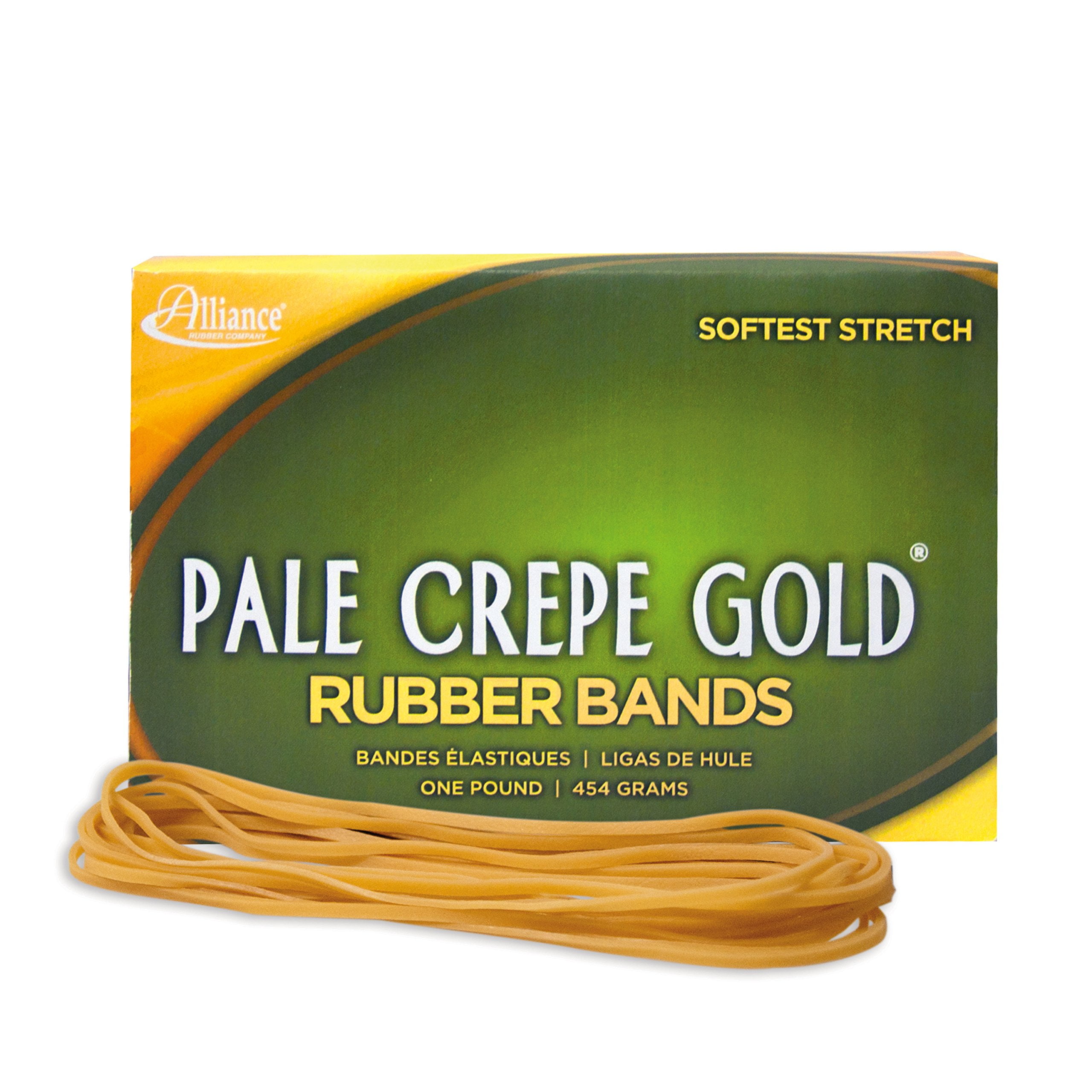Alliance Rubber 20255 Pale Crepe Gold Rubber Bands Size #117A, 1 lb Box ...