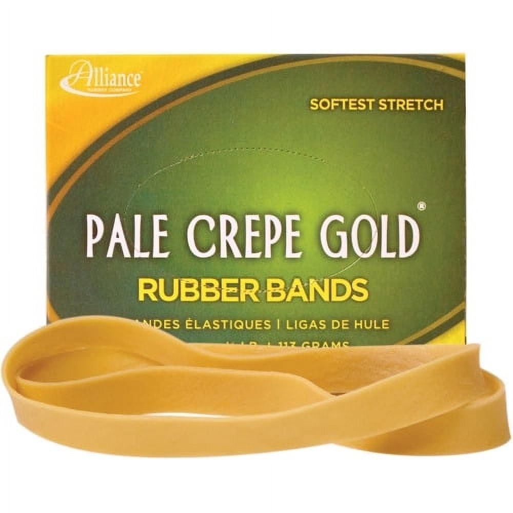 Alliance Rubber 21079 Pale Crepe Gold Rubber Bands - Size #107 - 1/4 lb ...