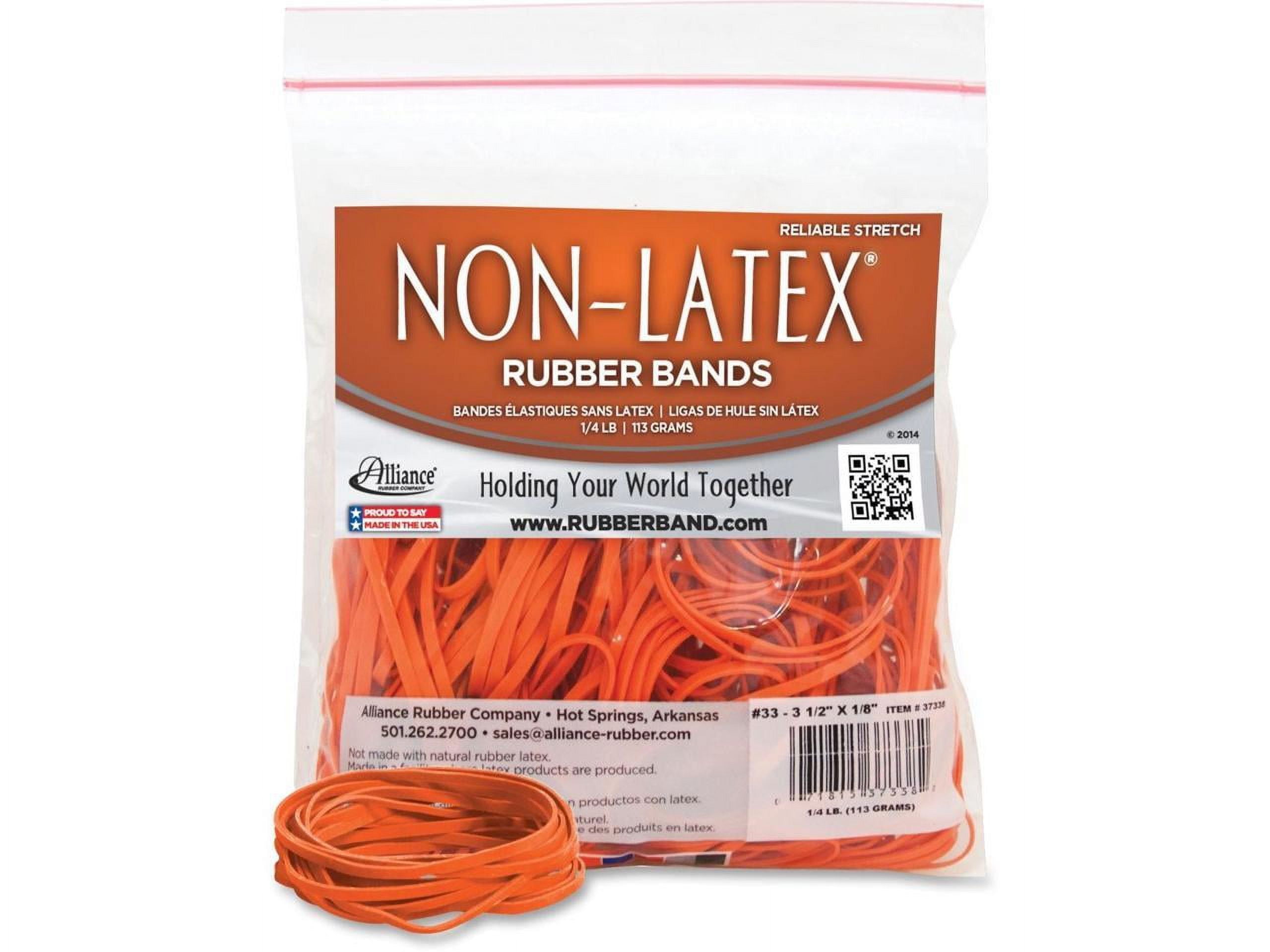 Alliance Rubber 37338 #33 Non-Latex Rubber Bands, 1/4 lb Poly Bag ...