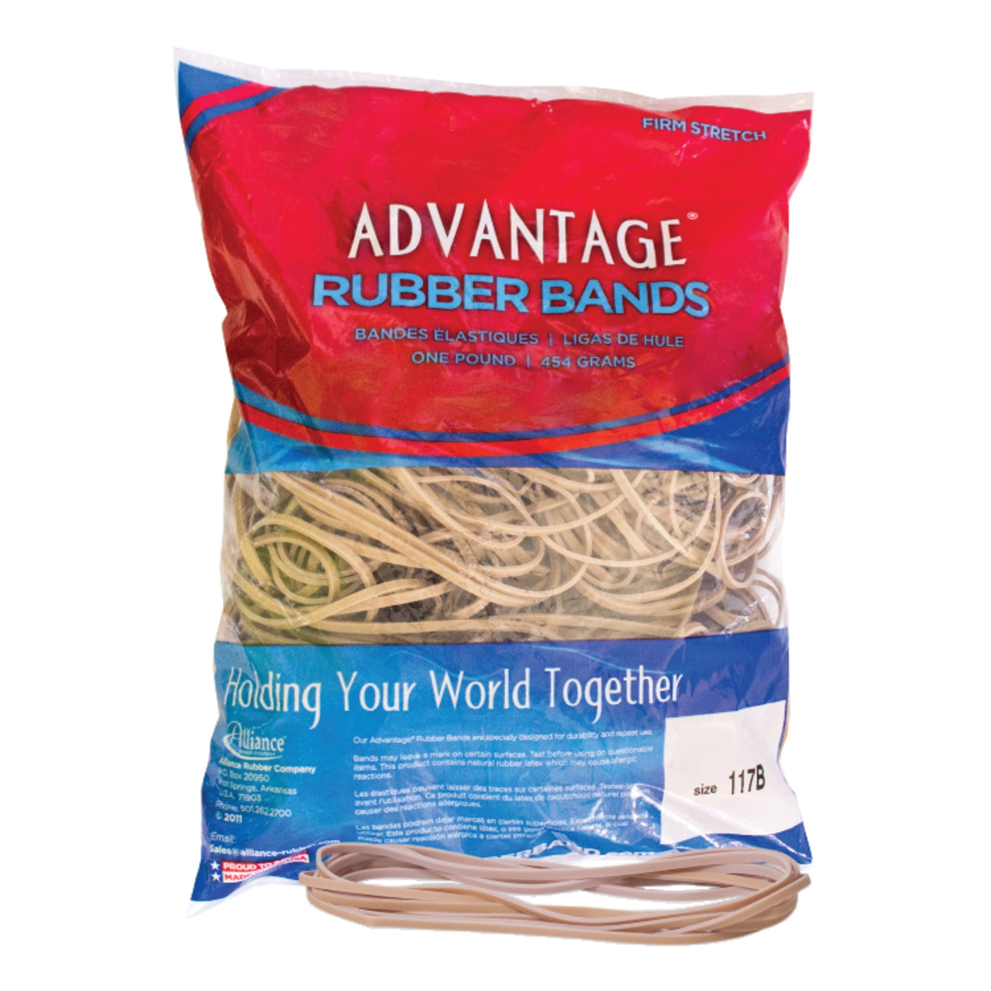 Alliance® Rubber Advantage® Rubber Bands, 7" x 1/8", Natural Crepe, Bag ...