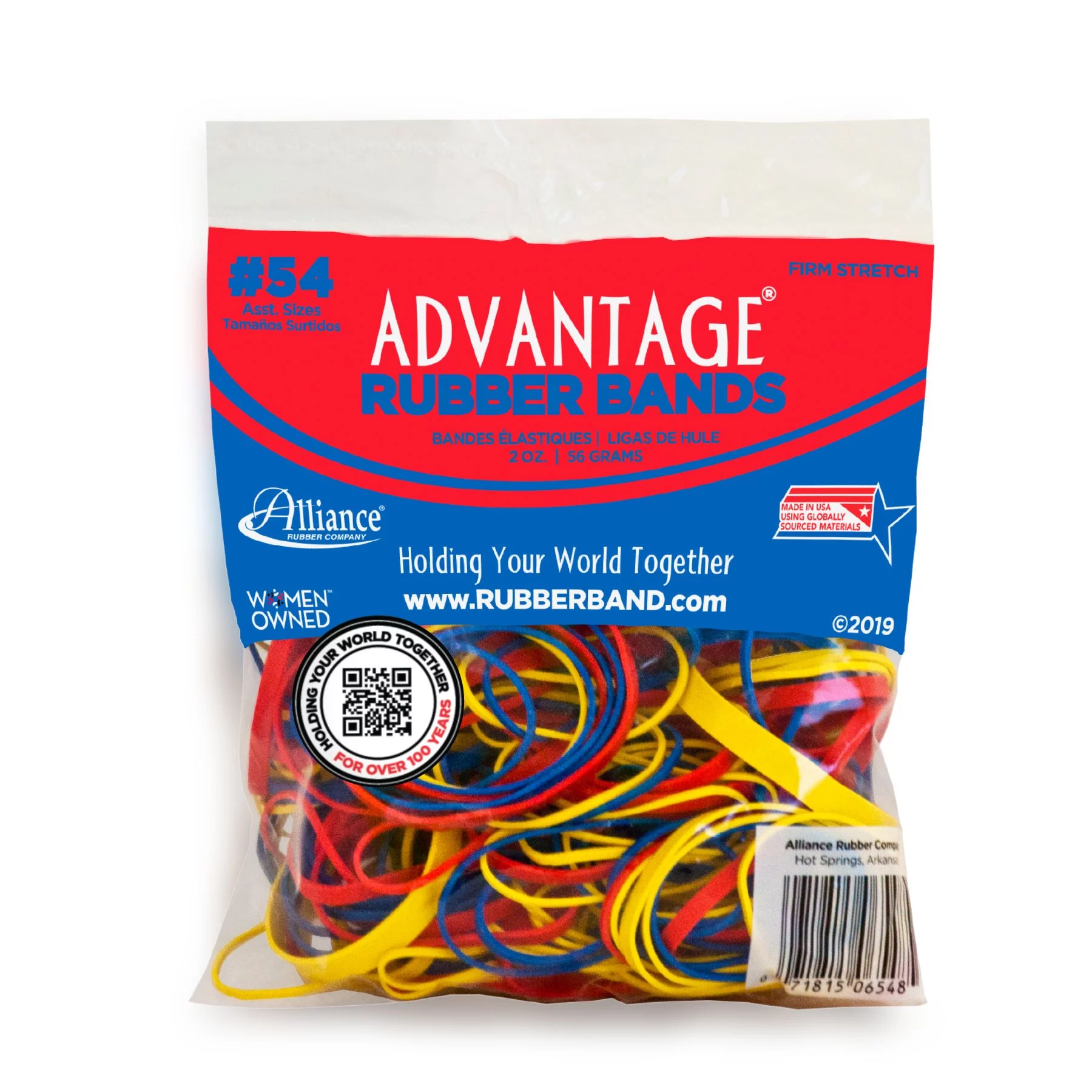 Alliance Rubber Bands, Size 54, Assorted Colors, 2 oz Bag - Walmart ...