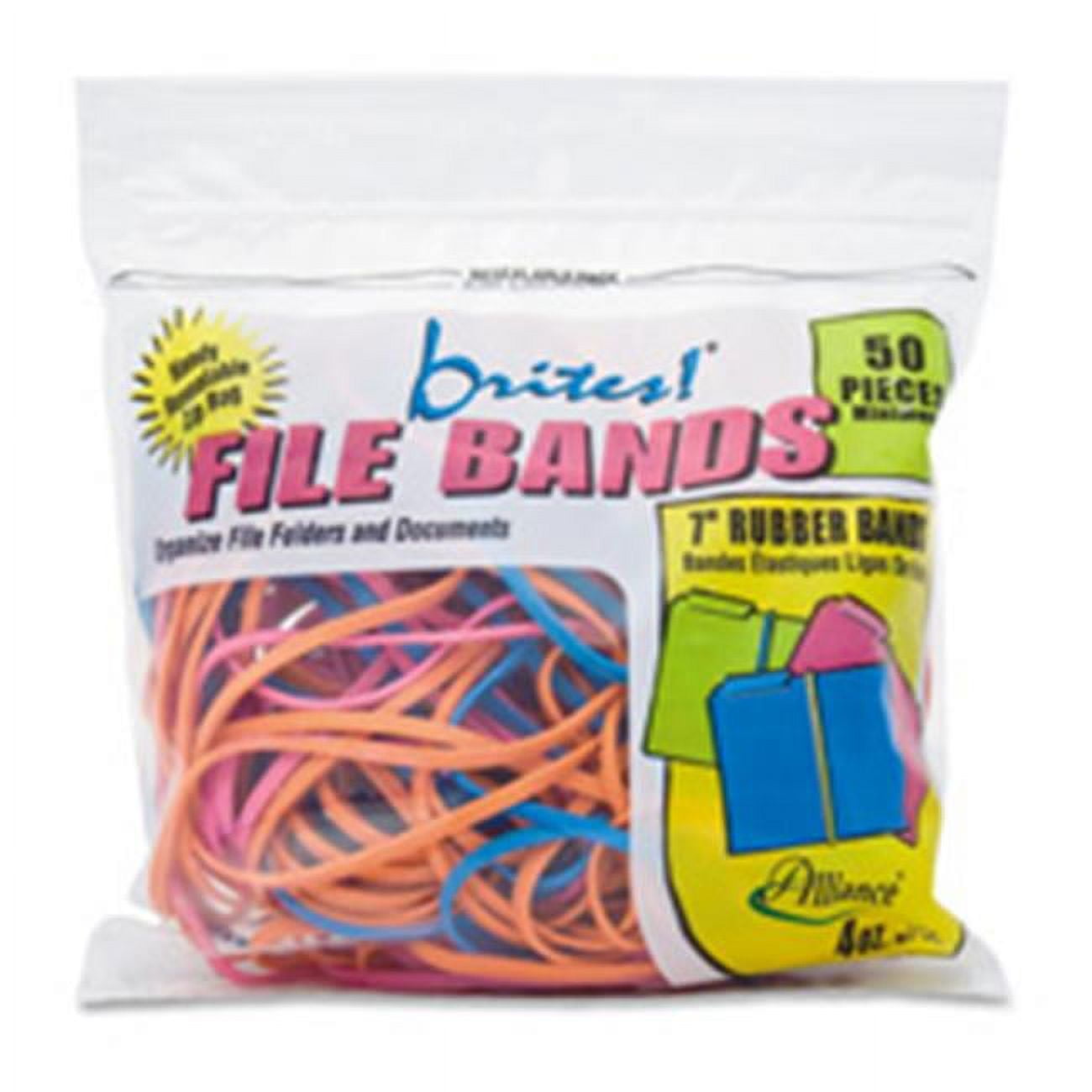 Alliance Rubber File Bands- 7in.x.13in.- 50-BG- Assorted - Walmart.com