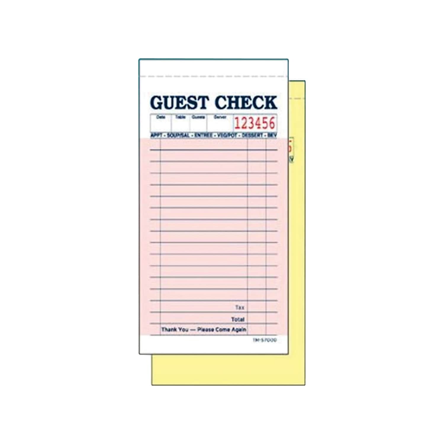 Alliance S7000 2part Carbonless Salmon 17 Line Guest Checks 50 Checks ...