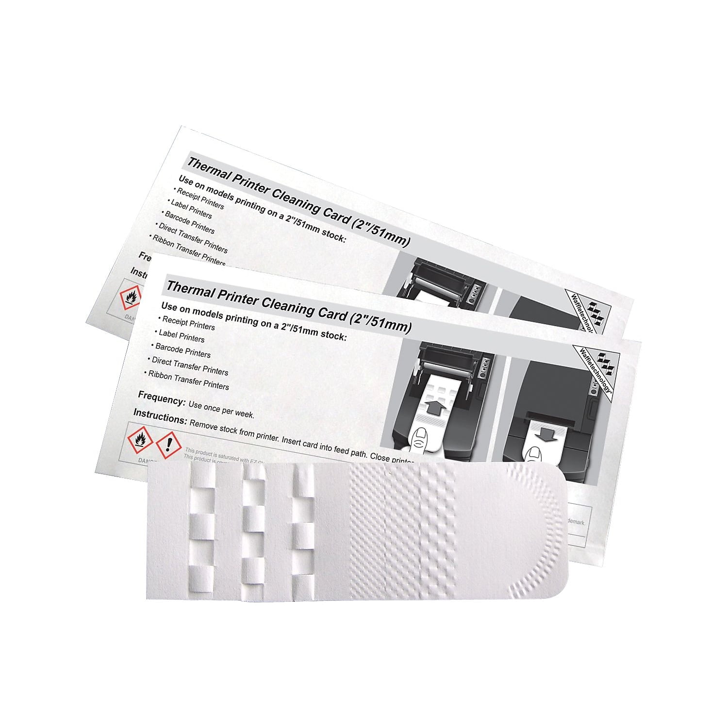 Alliance Thermal Printer Cleaning Card featuring Waffletechnology (6" x 2") 15 Cards per box ...