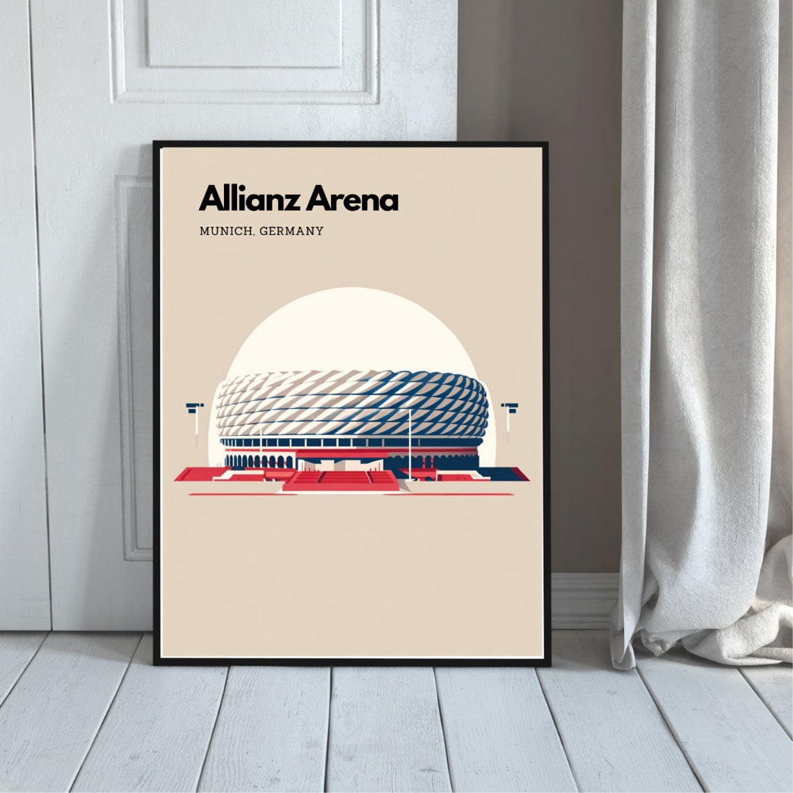 Allianz Arena - Home of Bayern Munich, Unframed Poster Size 12x18 ...