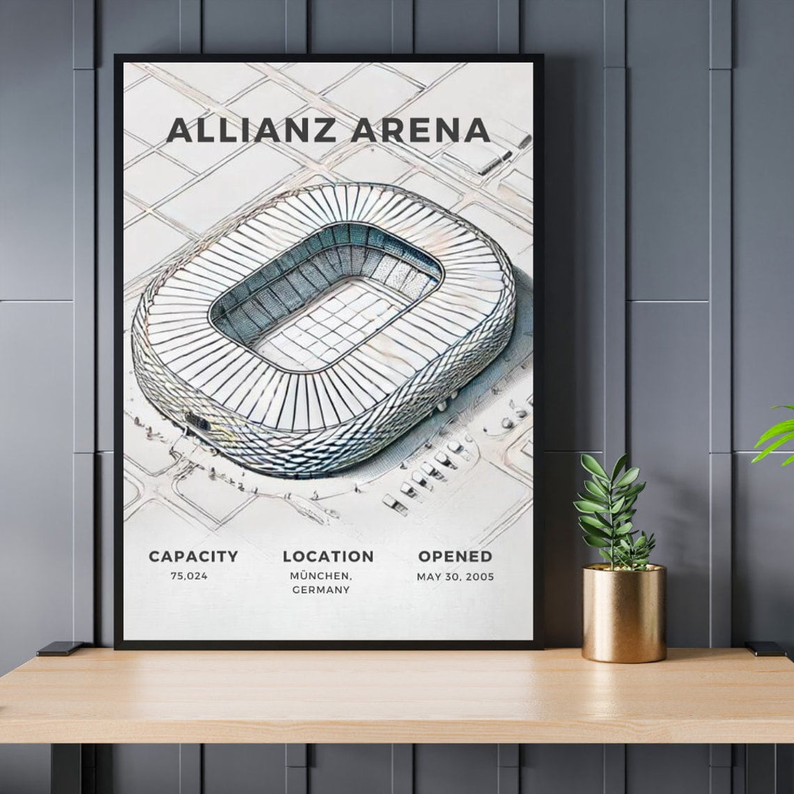 Allianz Arena Stadium Print, Munich, Germany, Art, Bayern Munich Print ...