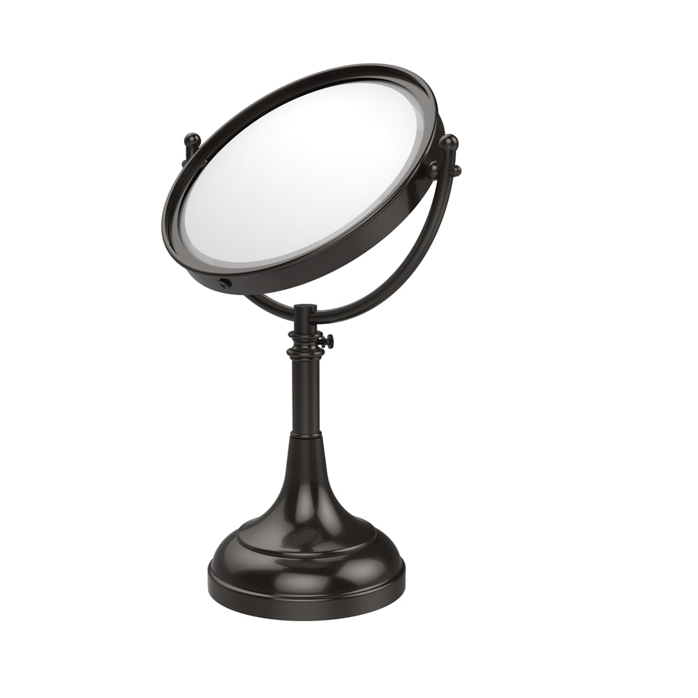 Allied Brass DM-1/2X-ORB Height Adjustable 8 Inch Vanity Top Make-Up Mirror 2X Magnification ...