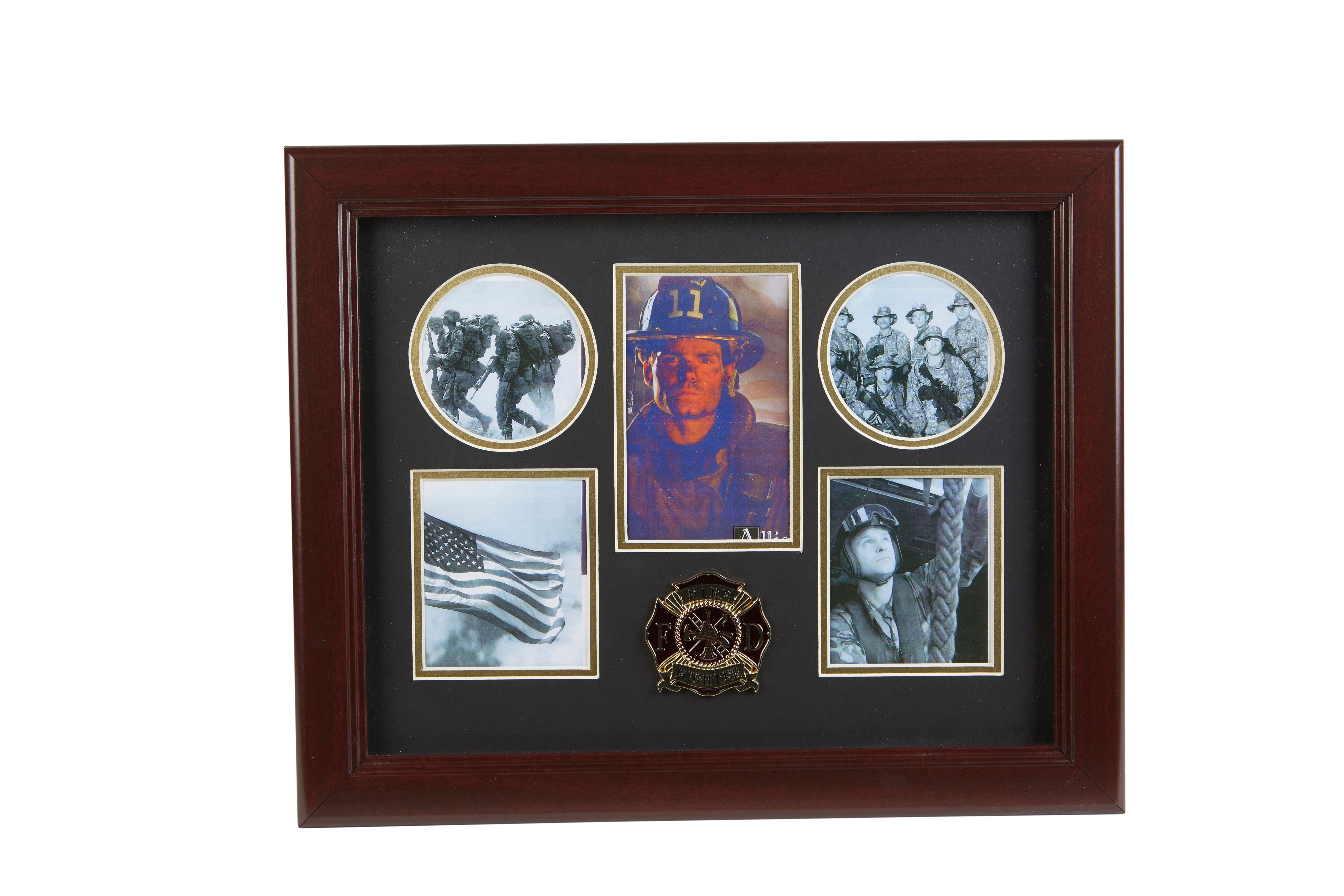 Allied Frame Firefighter Medallion 5 Picture Collage Frame - Walmart.com