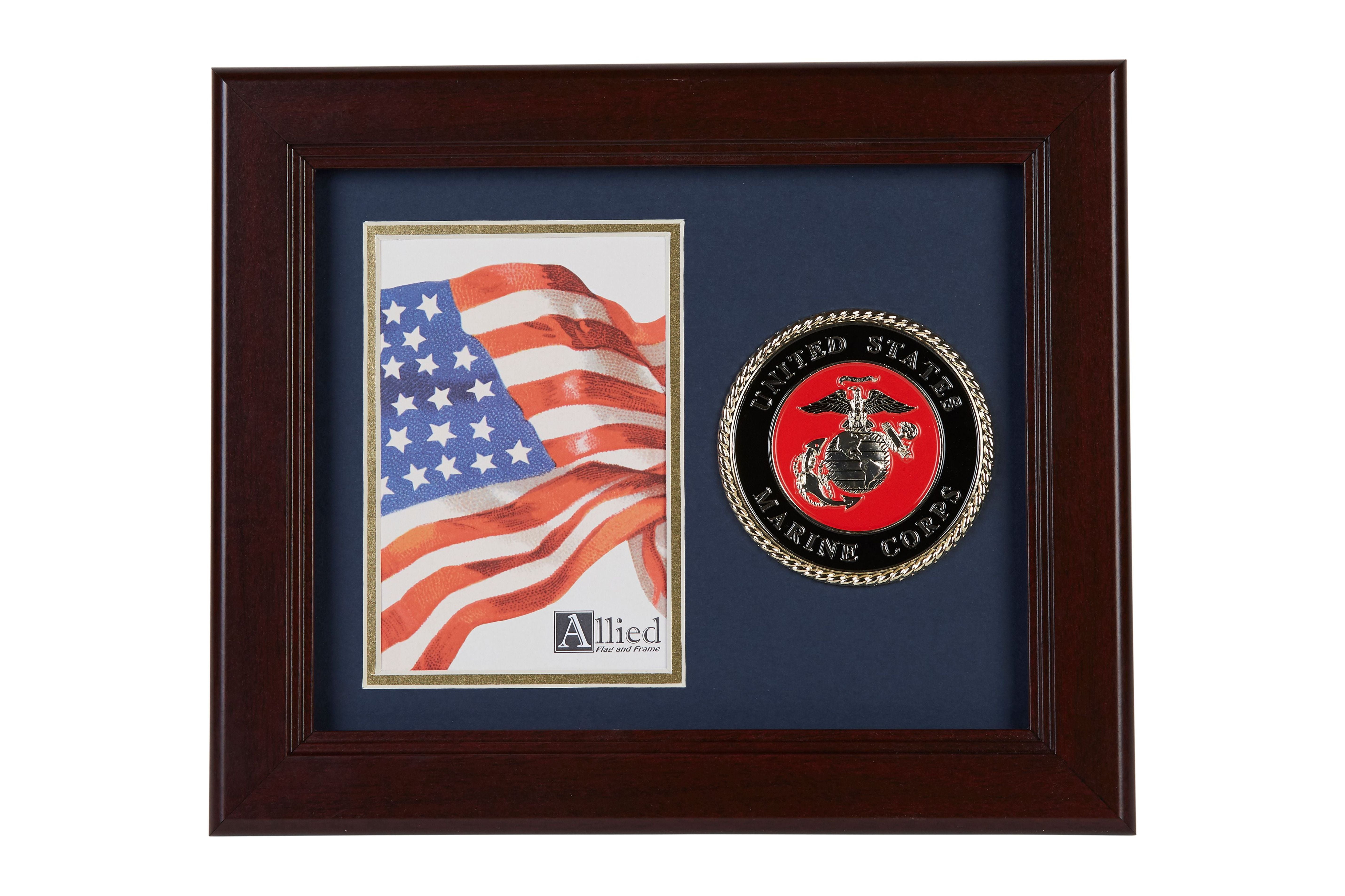 Allied Frame US Marine Corps Medallion Portrait Picture Frame - 4 x 6 ...